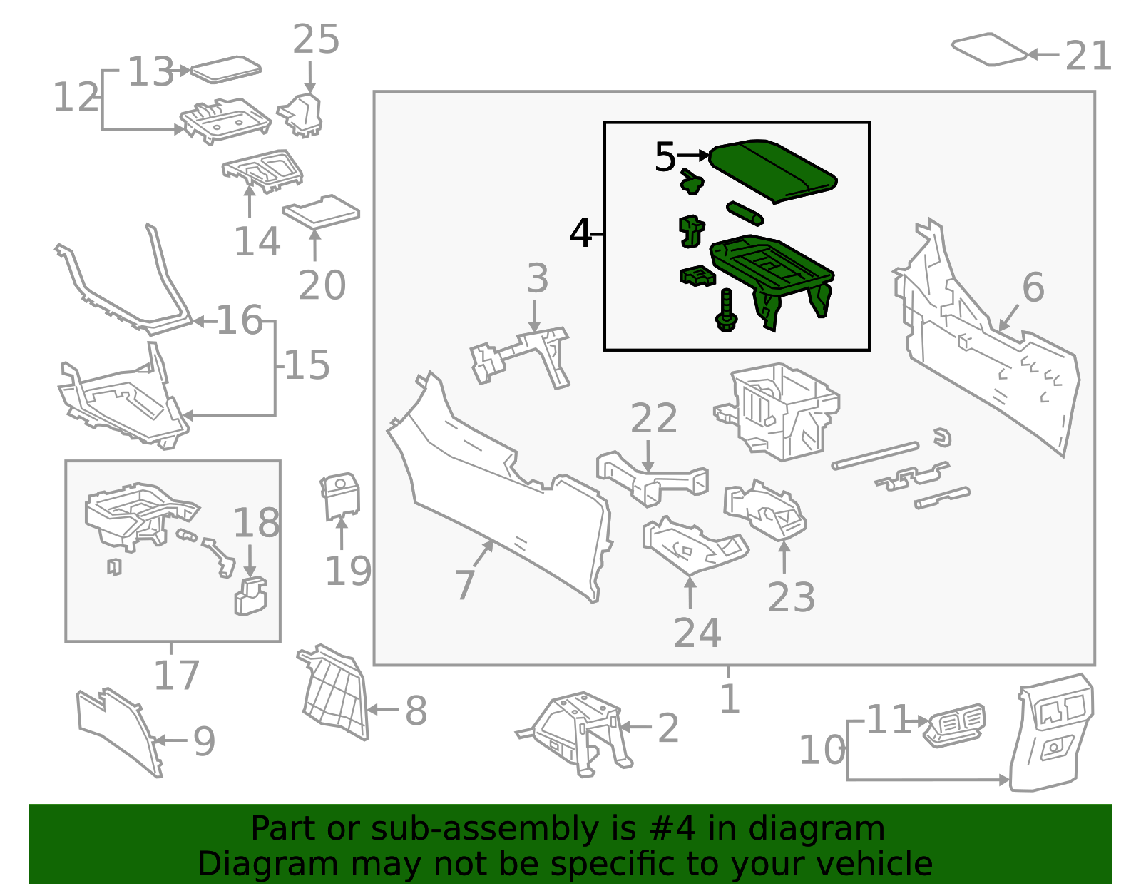 Genuine Toyota Armrest Assembly part# 58920-0R010-C0 for 2019-2025 ...