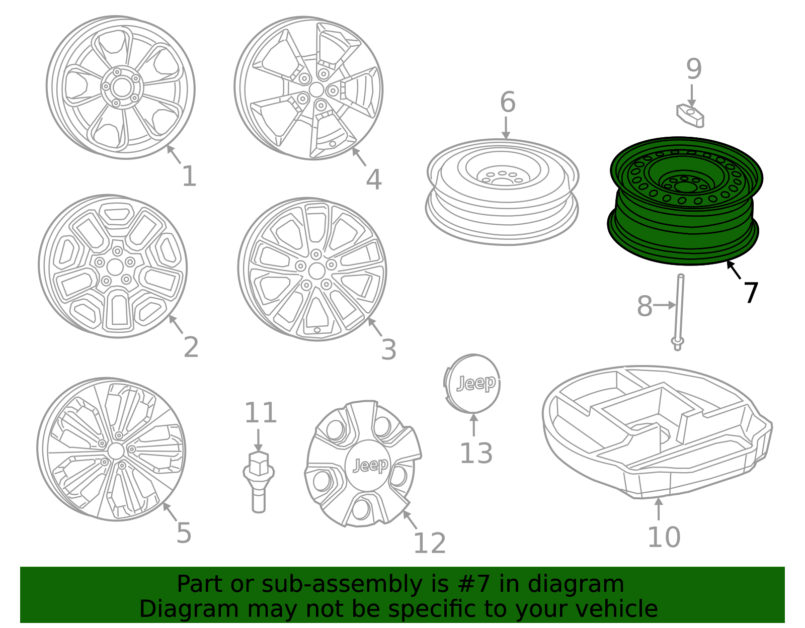 2014-2025 Jeep Spare Wheel 04726429AA | Mopar Parts Canada