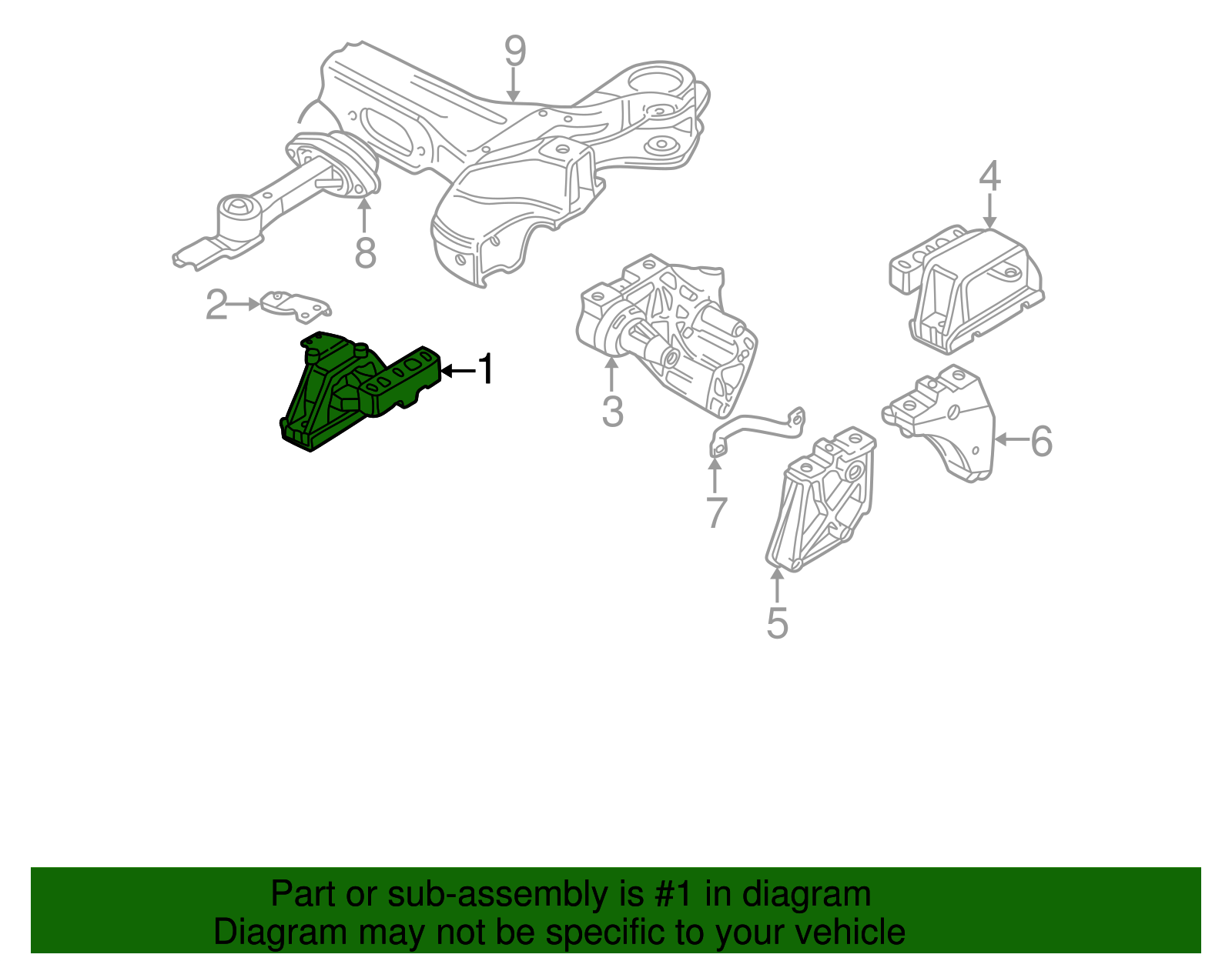 1998-2006 Volkswagen Mount 1J0-199-262-BF | OEM Parts Online