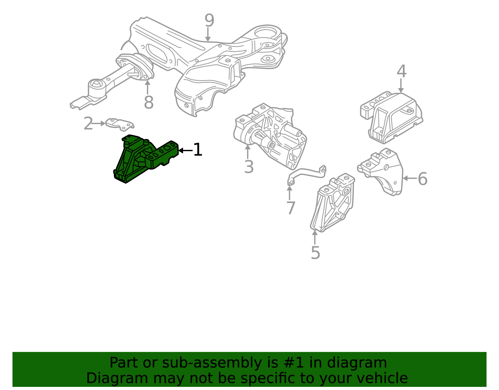 1J0-199-262-BF - Mount 1998-2006 Volkswagen | Wolfsburg Parts Direct