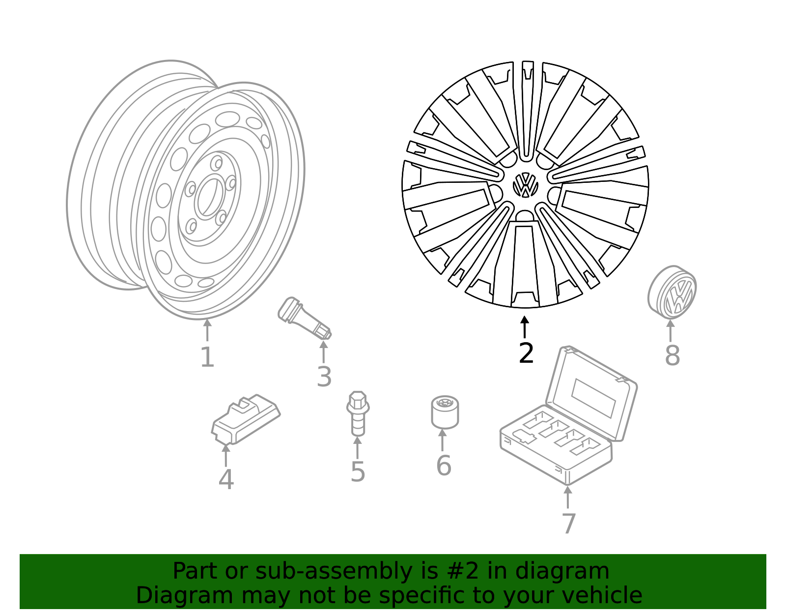 5NN-601-025-L-NQ9 - Wheel, Alloy 2018-2019 Volkswagen Tiguan | Bam ...