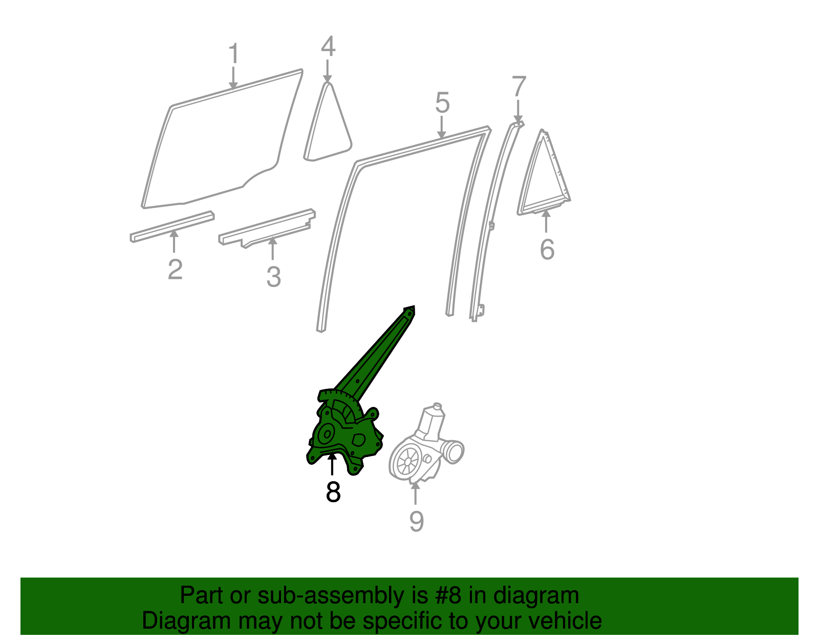 2010-2024 Toyota 4Runner Window Regulator 69803-60070 | Toyota Parts Center