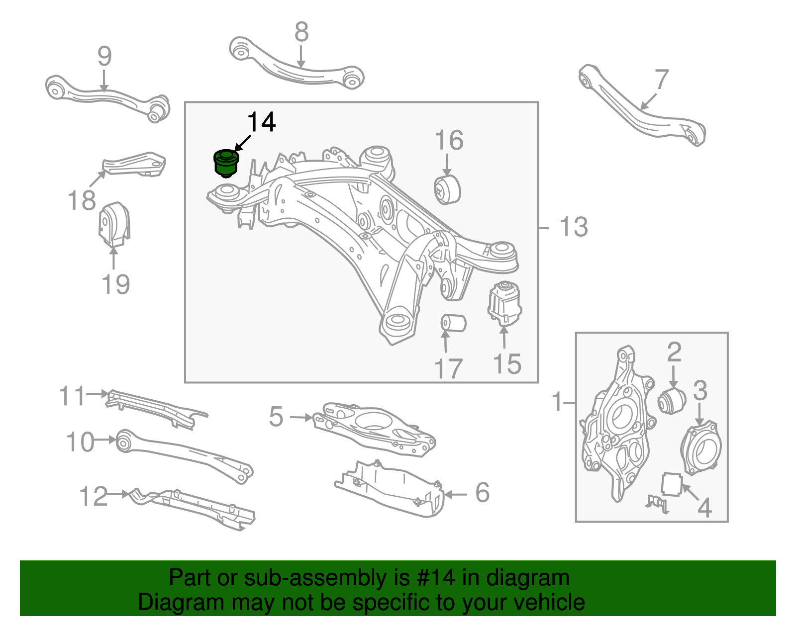 204-351-08-42 - Suspension Cross-Member Front Mount 2008-2015 Mercedes ...