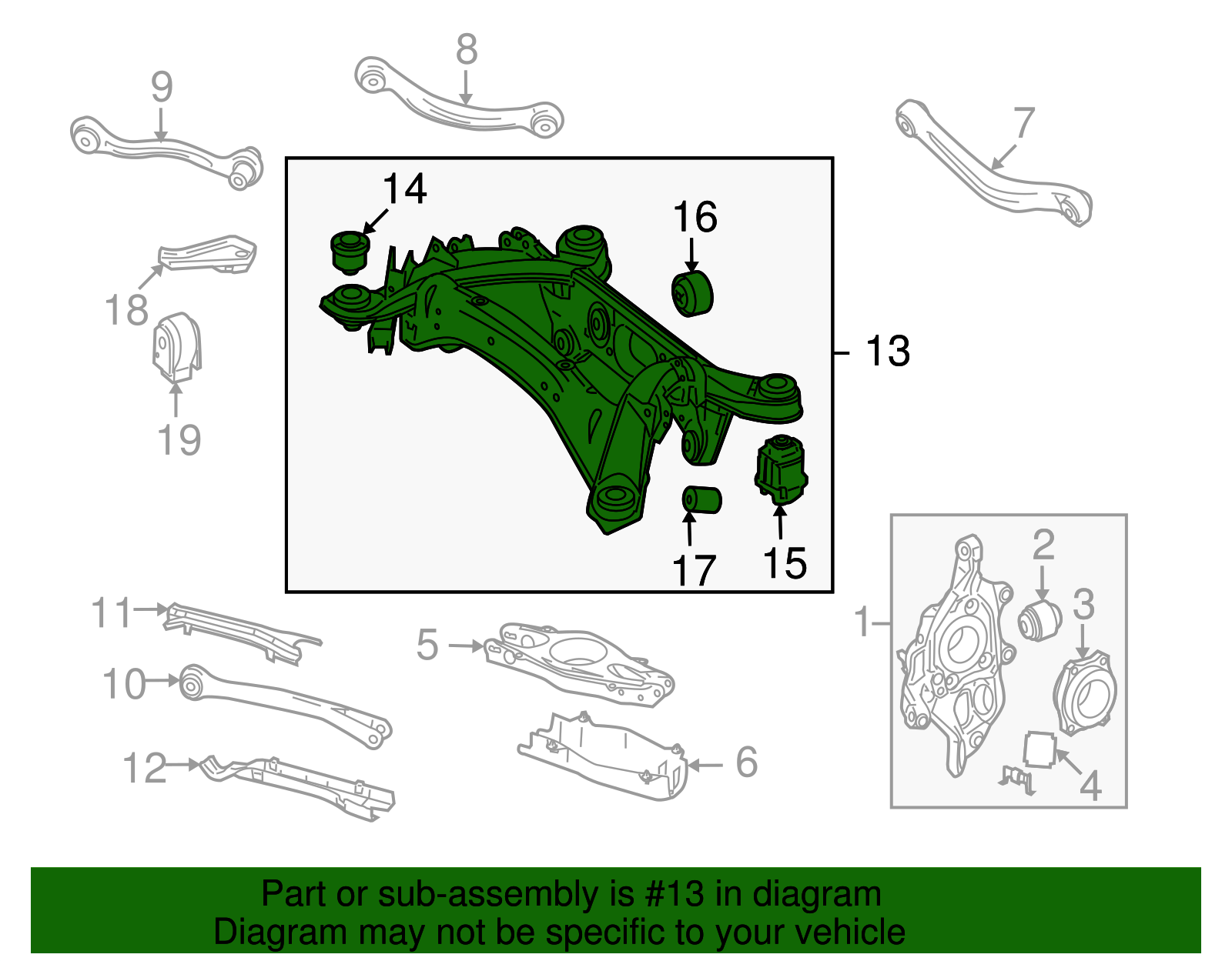 Genuine OEM Suspension Sub-Frame Cross-Member | 204-350-01-41 | Fits ...