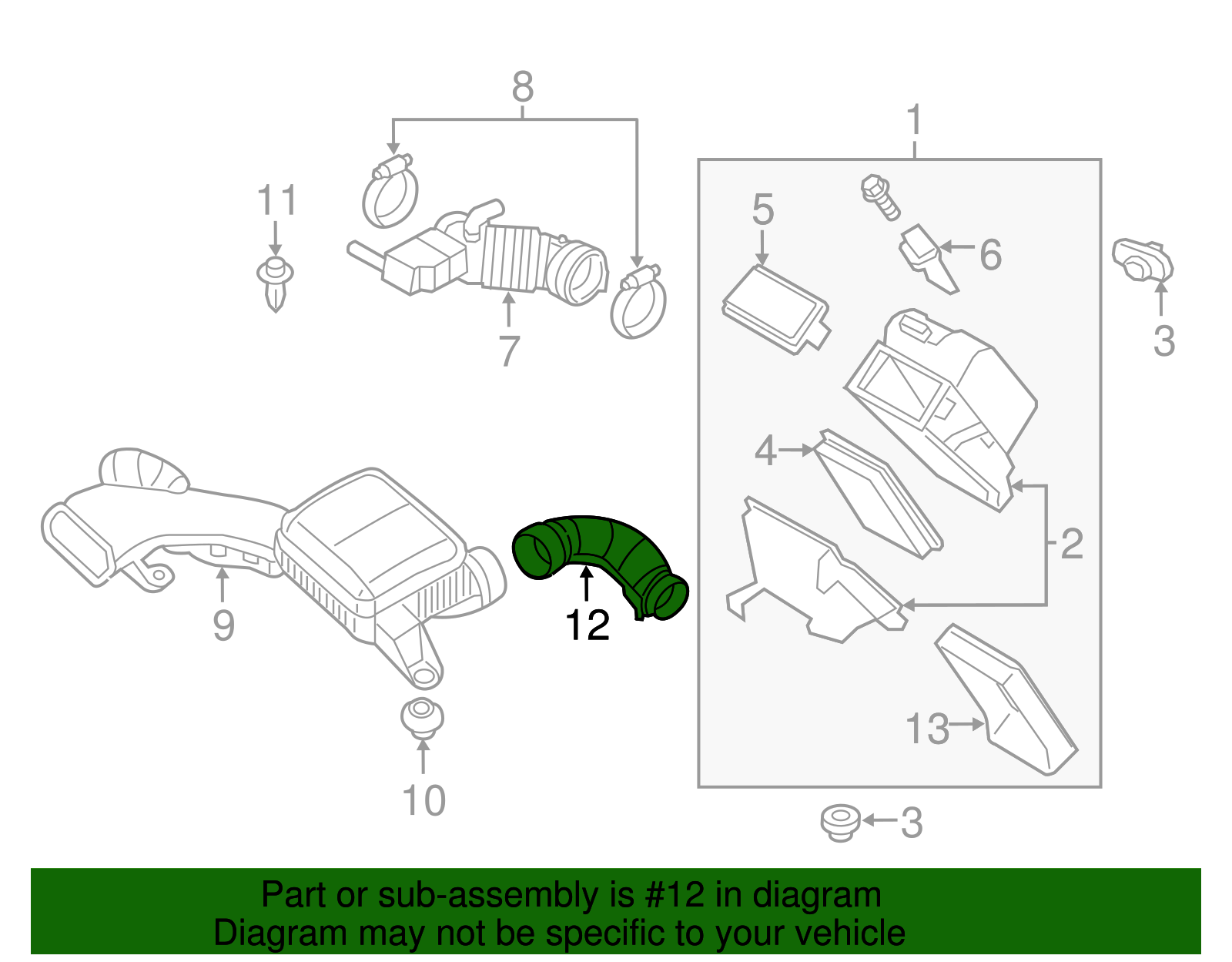 19316248 - Engine Intake Air Duct 2015-2018 Chevrolet City Express ...