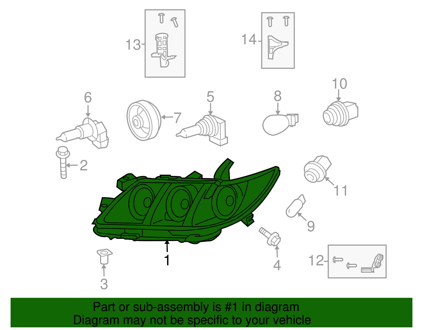 2007-2009 Toyota Camry Headlamp Assembly - PASSENGER SIDE 81130-33662 ...