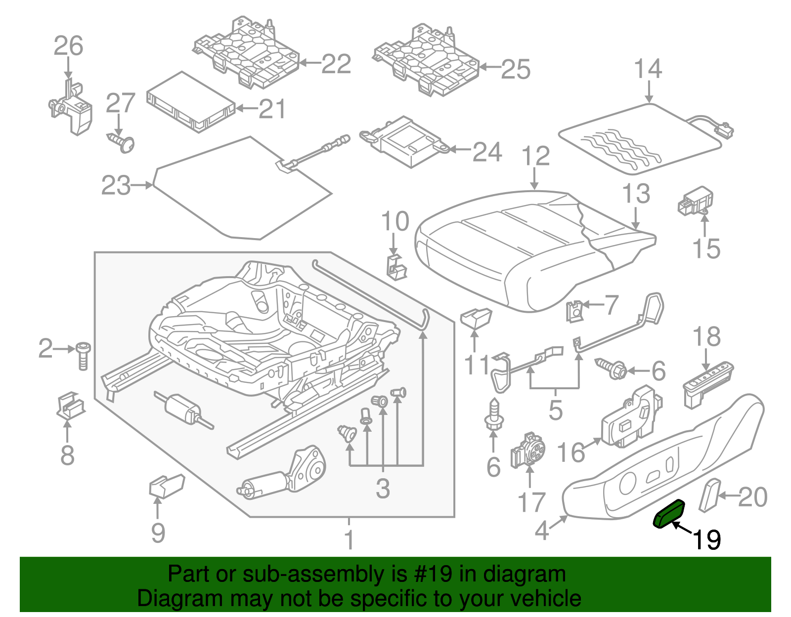 7P6-959-815-A-QWA - Knob 2011-2025 Volkswagen | Volkswagen Parts Catalog