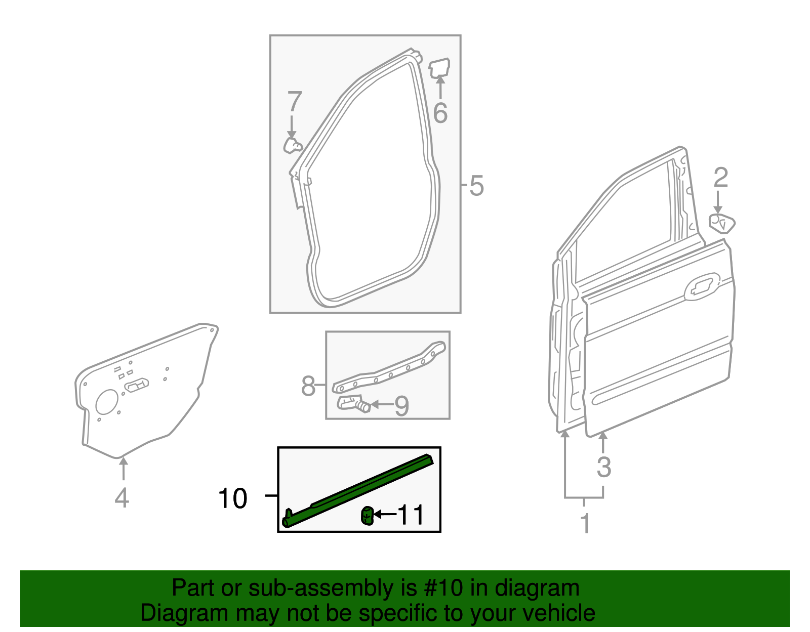 2005-2007 Honda Odyssey Belt Molding 72450-SHJ-A01 | Honda Factory Parts