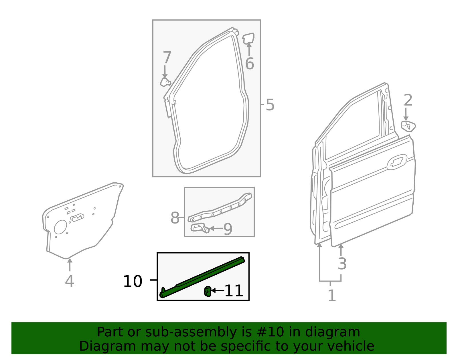 72450-SHJ-A11 - 2008-2010 Honda Odyssey - Molding Assembly L Front Door ...