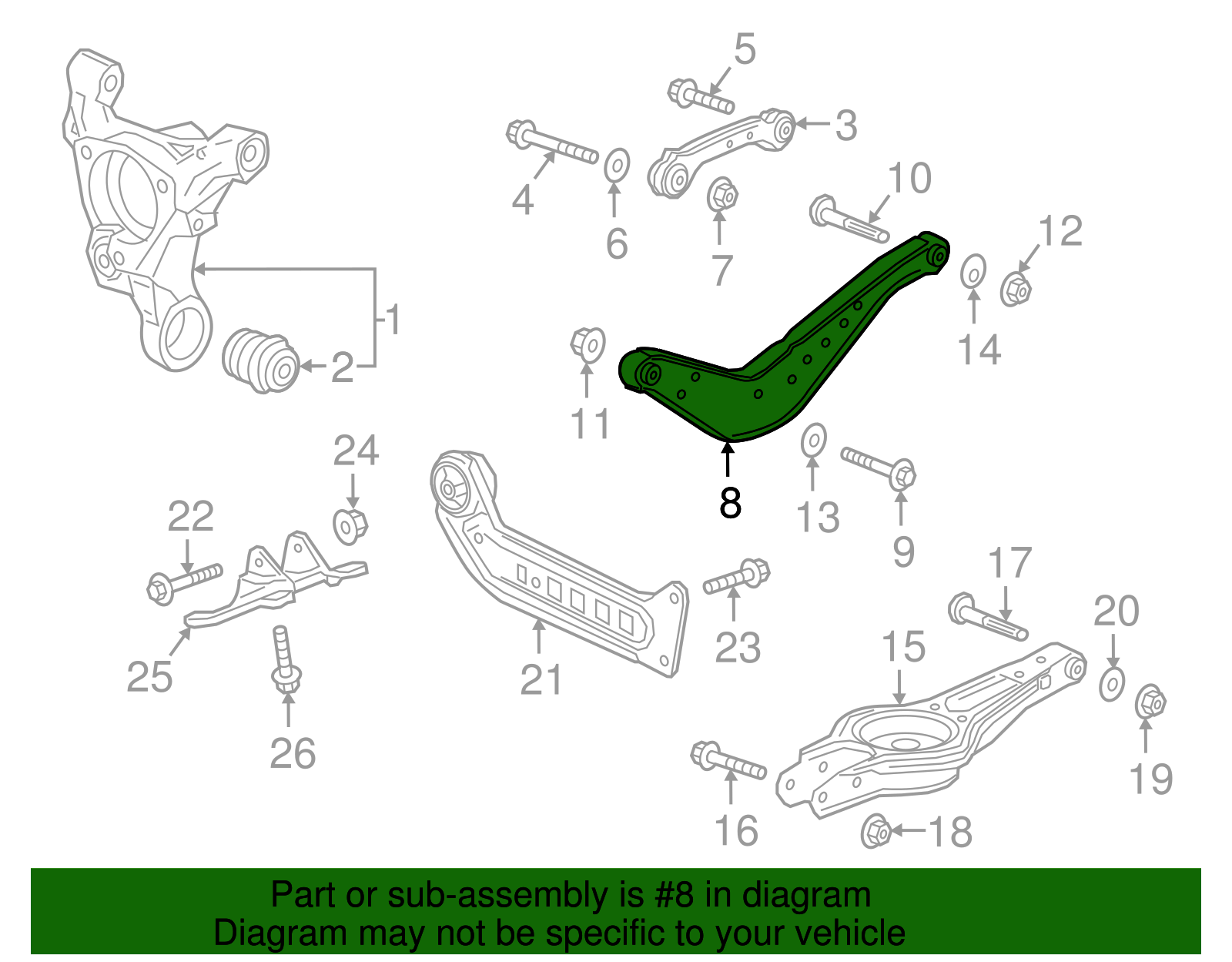 2016-2025 GM Rear Driver Side Suspension Adjust Link 84149391 GM ...