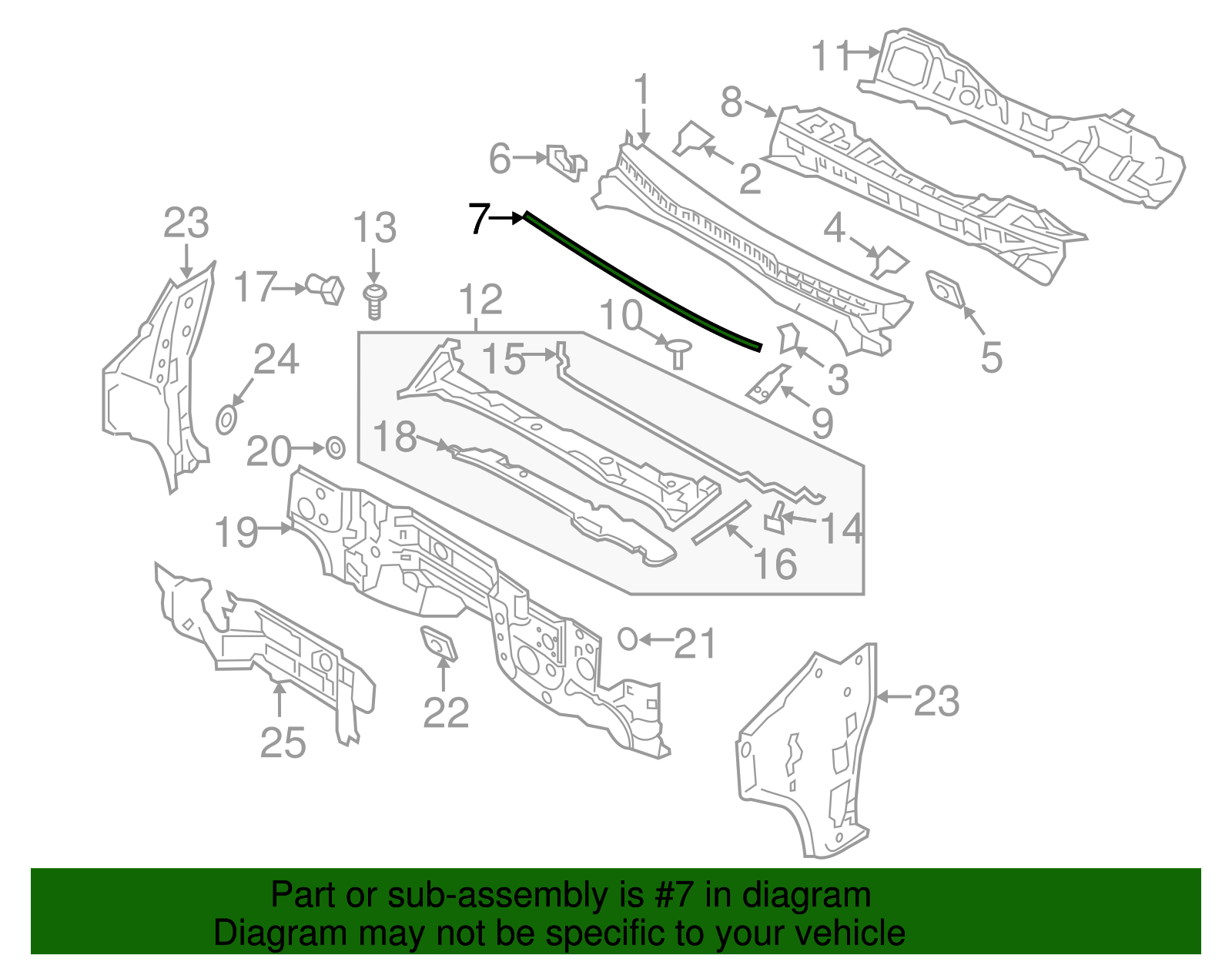 2016-2024 Nissan Lower Weather-Strip 66830-EZ21B | Nissan Parts Central