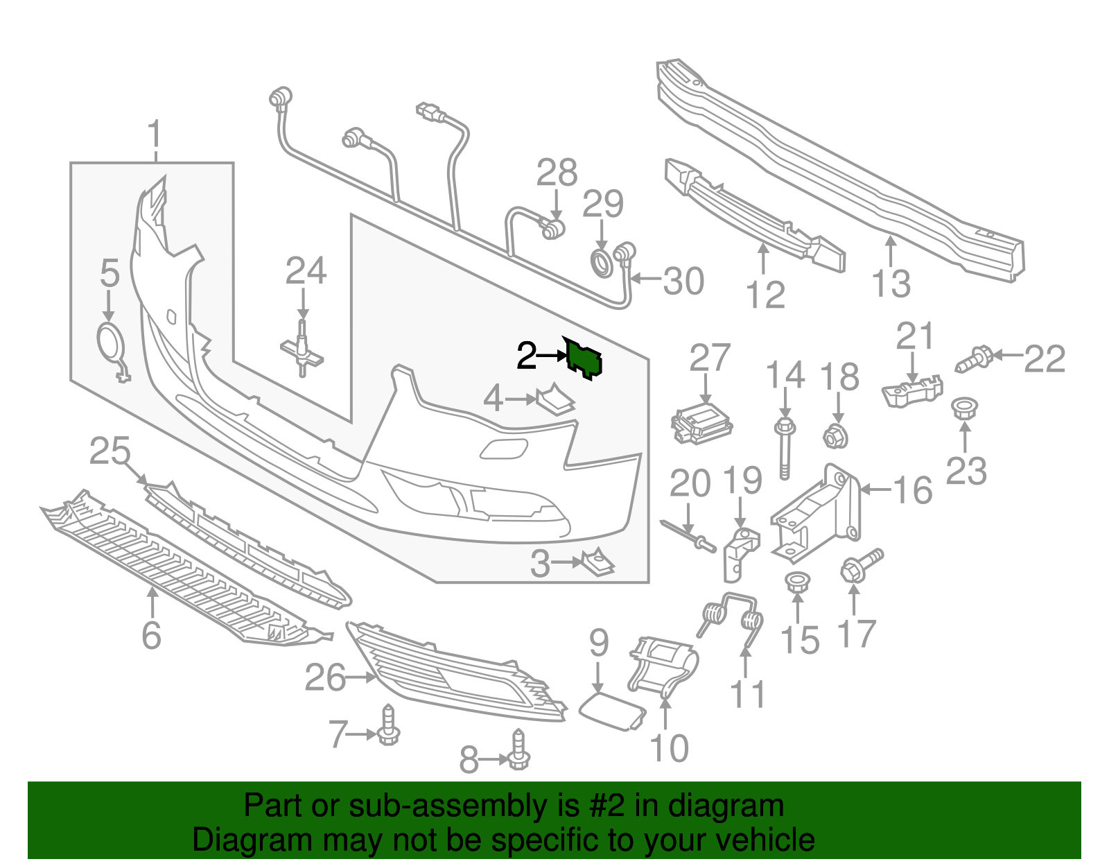 Audi Bumper Cover Bracket - Precision Fit Support - Part #8K0-807-277-A ...