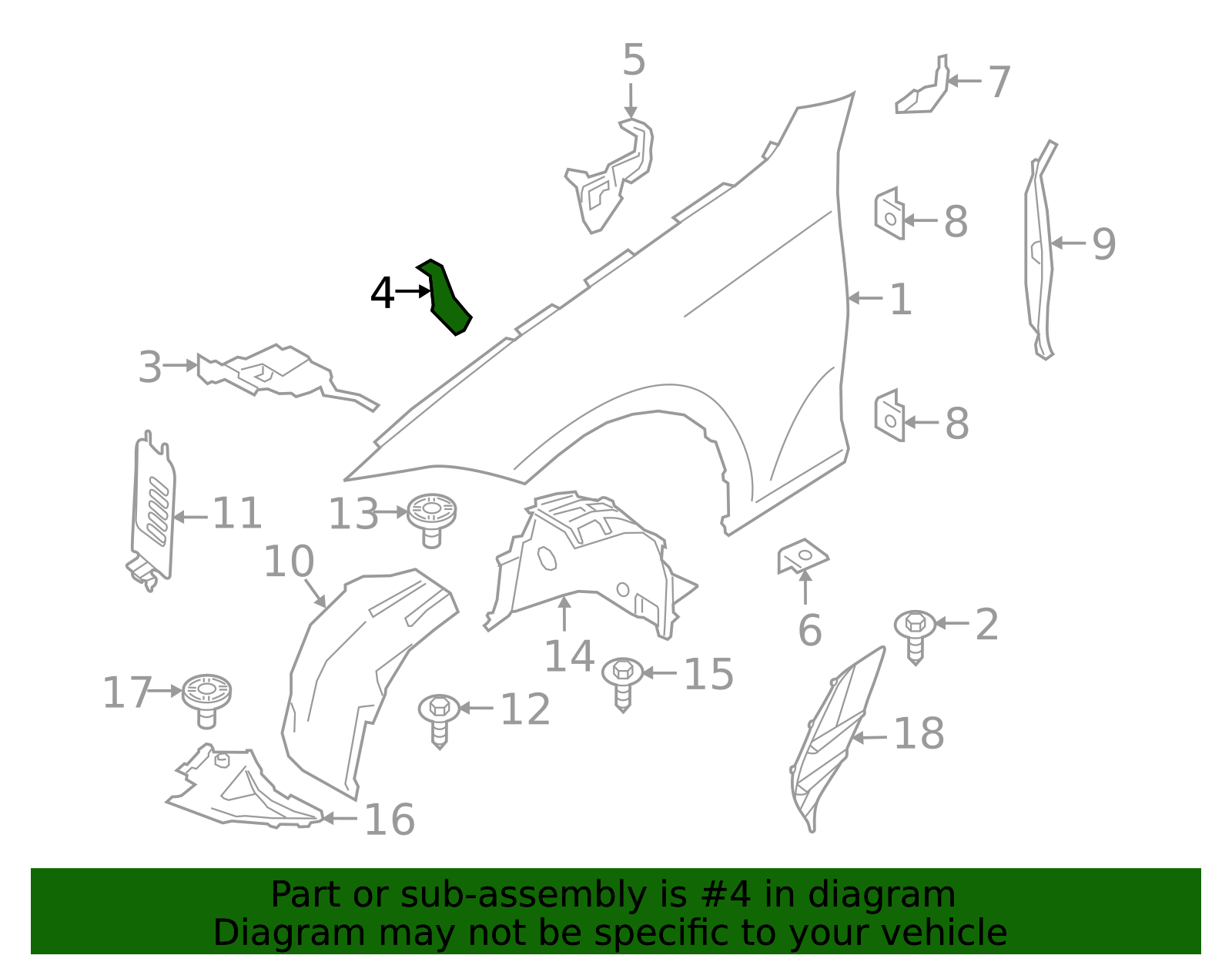 2021-2025 BMW Fender Upper Bracket 41-00-9-466-089 | BMW Parts Online Hub