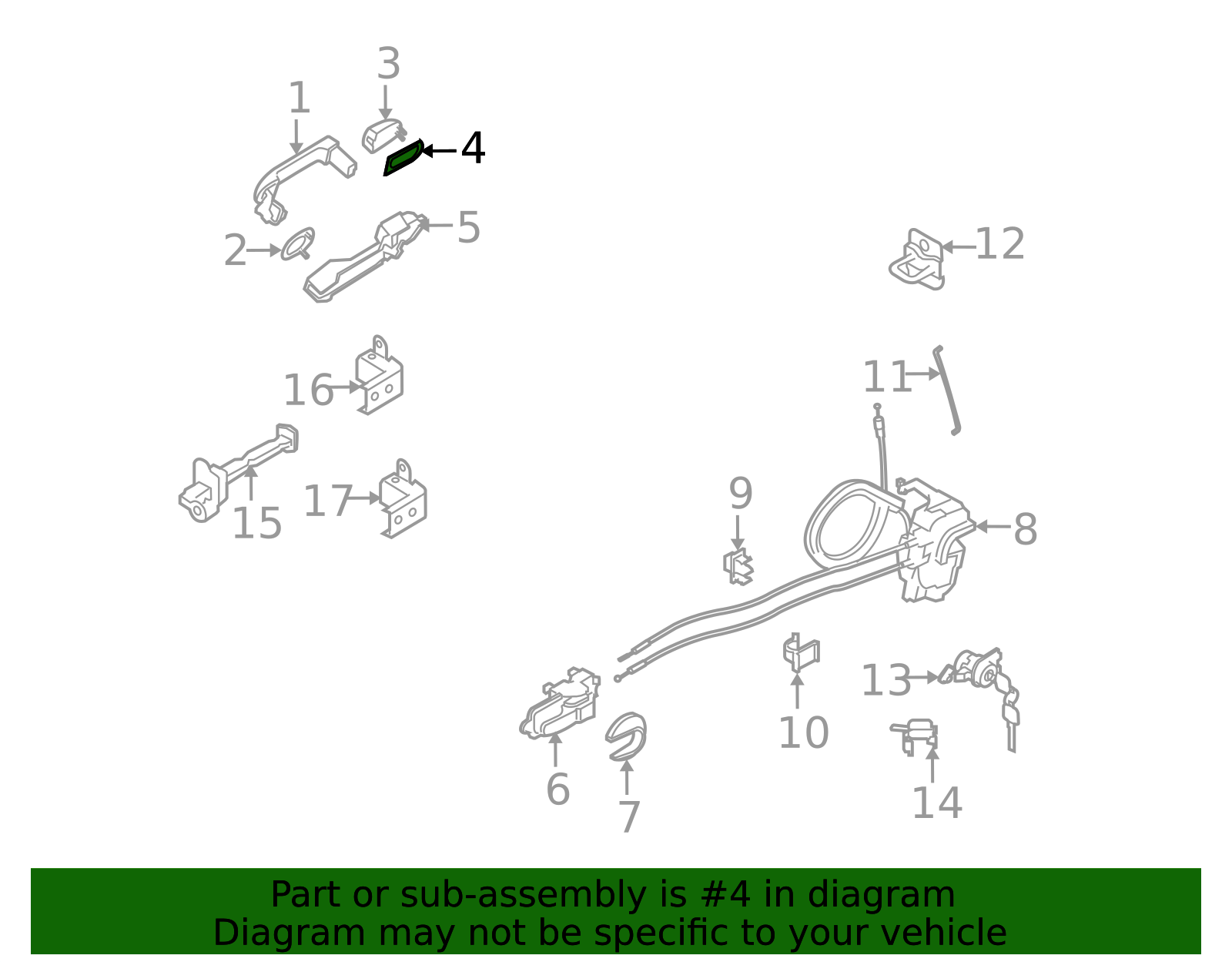 Exterior Door Handle Gasket 80654-EL00A | TascaParts.com