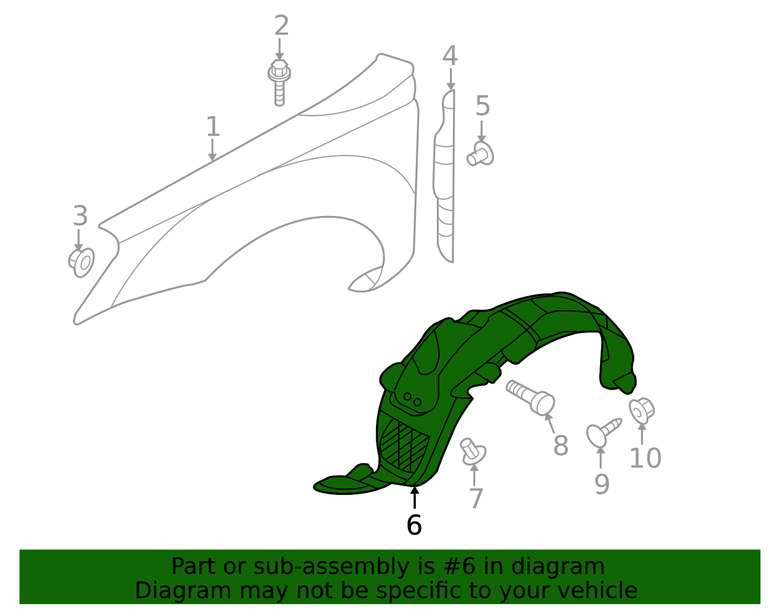 86812-2G500 - Fender Liner 2009-2010 Kia Optima | Kia.Parts Store