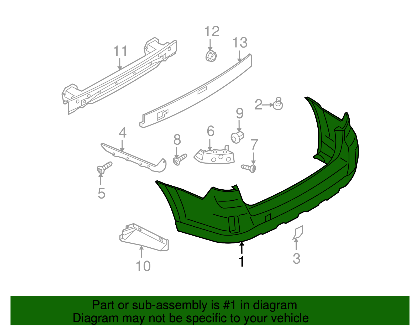 2010-2014 Subaru Outback Bumper Cover 57704AJ07A | OEM Parts Online