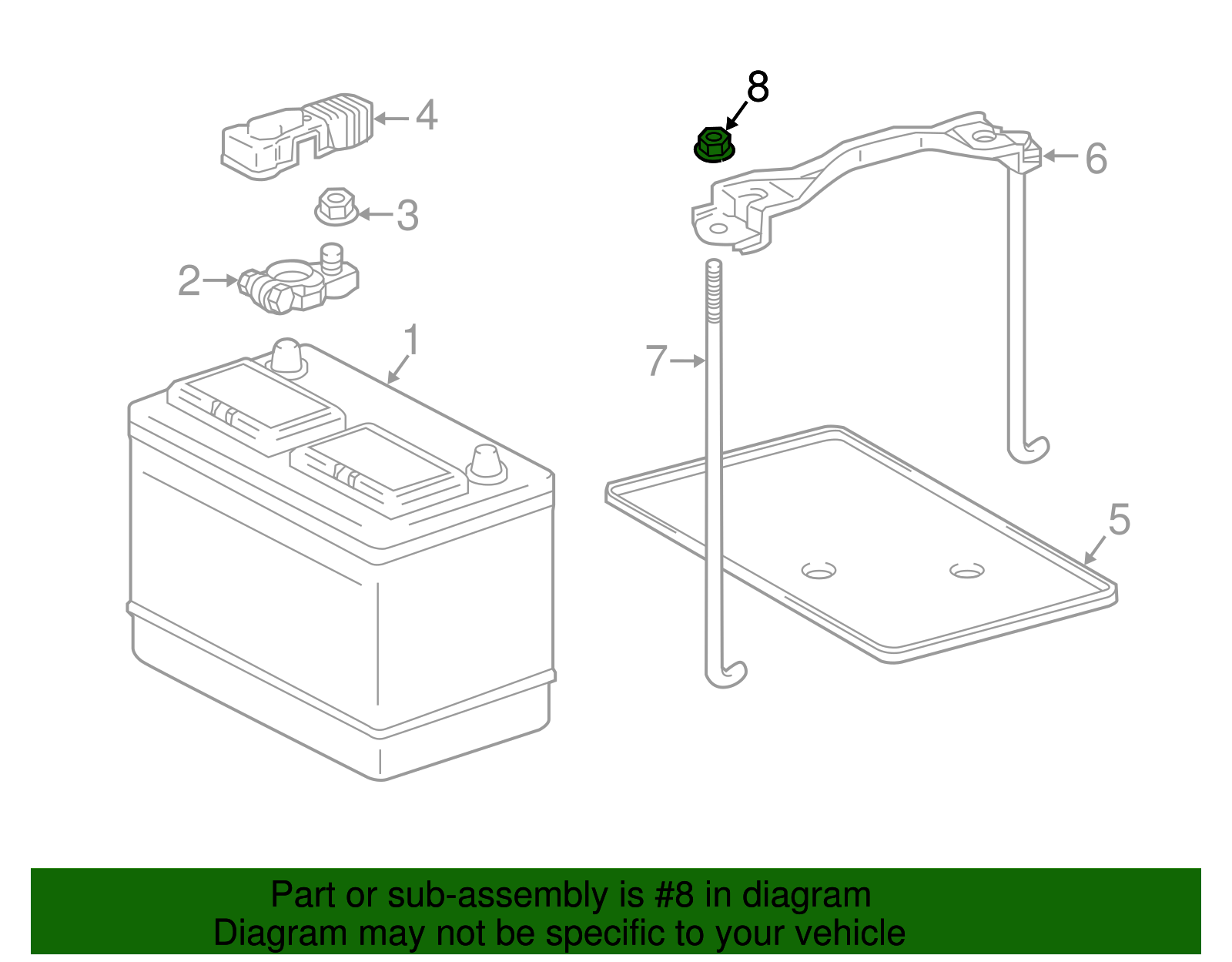 90080-18073 - Battery Holder Nut 2016-2023 Toyota Tacoma | Longo Toyota ...