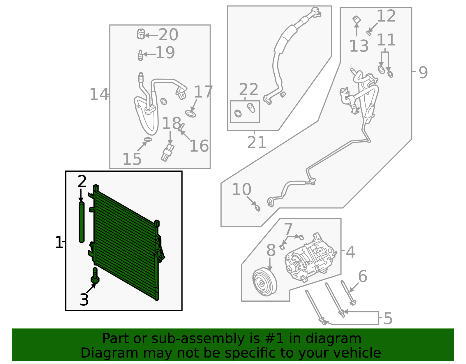 OEM Ford A/C Condenser For 2021-2025 Ford Bronco - Part No. MB3Z-19712 ...