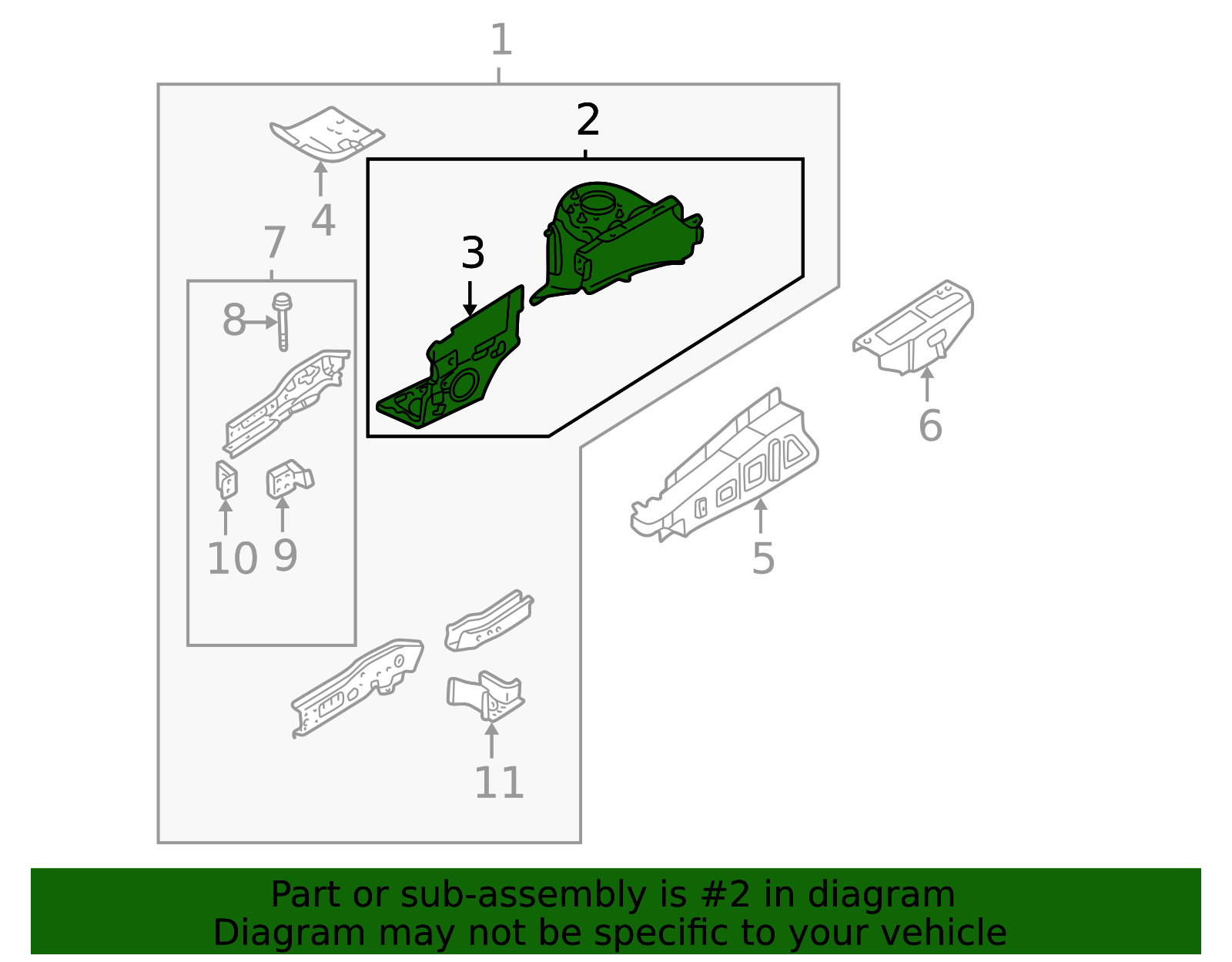 2001-2006 Mazda Tribute | Apron/Rail Assembly | ECY1-54-31XB | Mazda ...