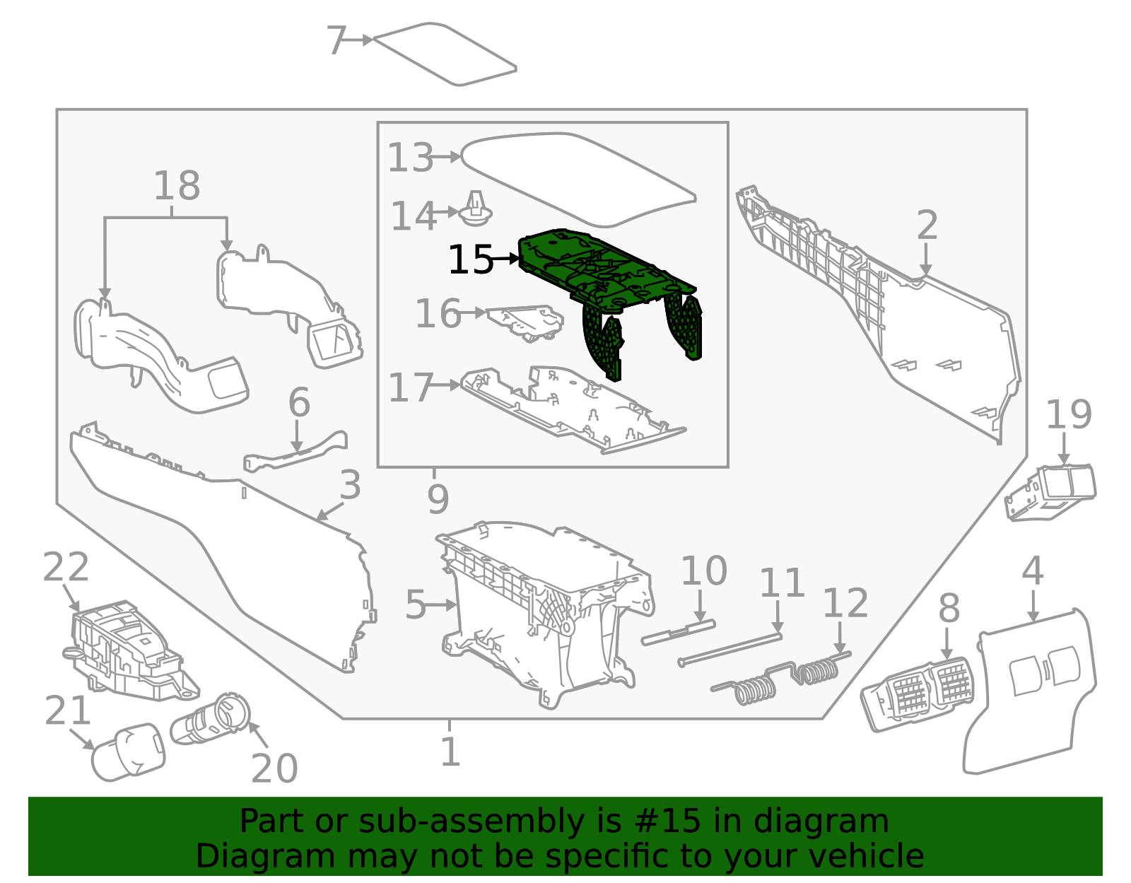 58907-AQ010 - High-Quality Console Hinge Sub-Assembly, Compartment Door ...