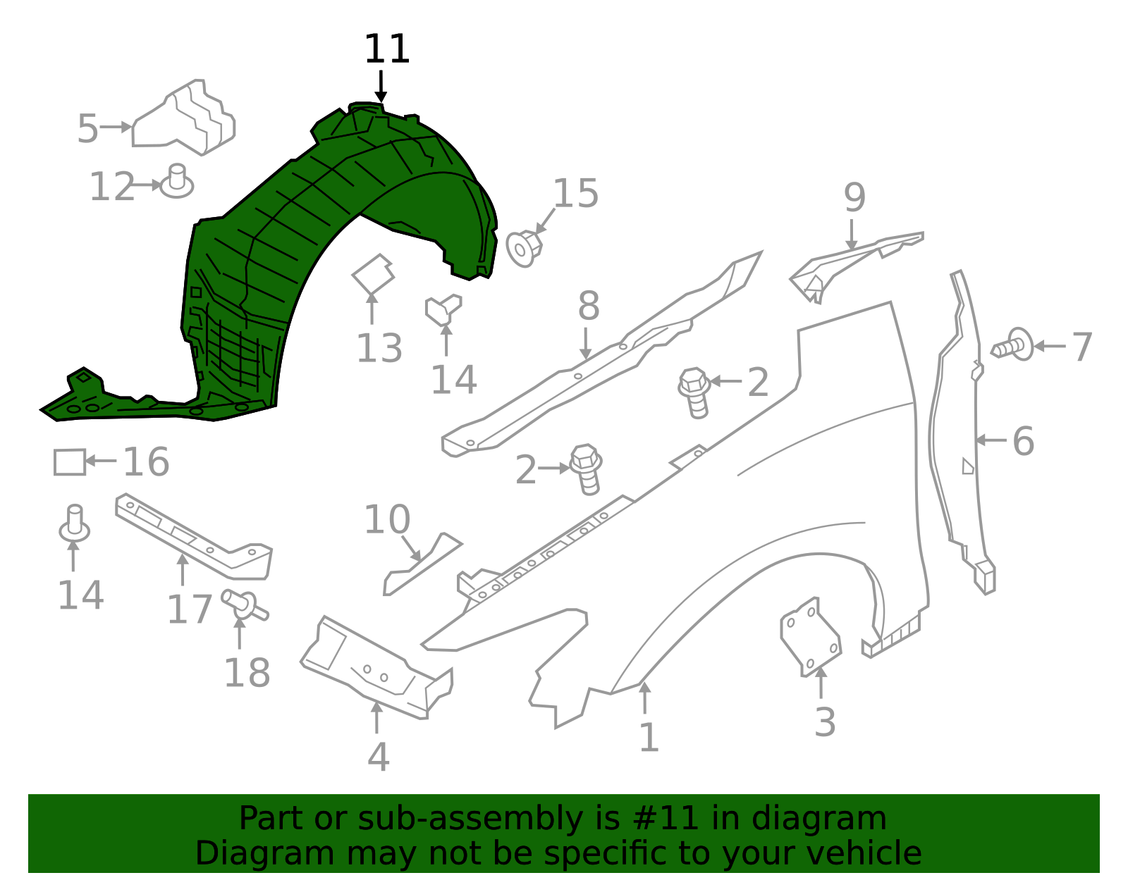 2016-2023 Nissan Maxima Fender Liner 63840-4RA1D | Nissan Parts Central