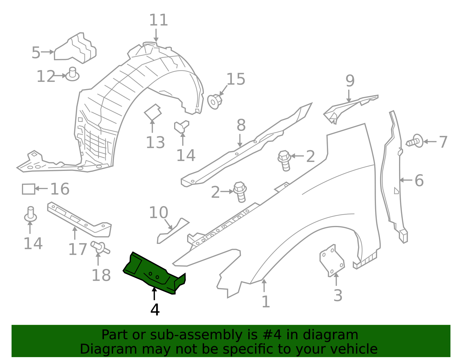 F3180-3TAMA - Fender Bracket 2013-2023 Nissan | Official Nissan Parts Store
