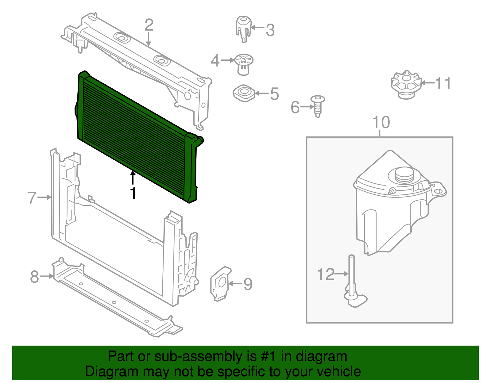 17118615454 - 2012-2015 BMW Radiator (17-11-8-615-454) | BMW of South ...