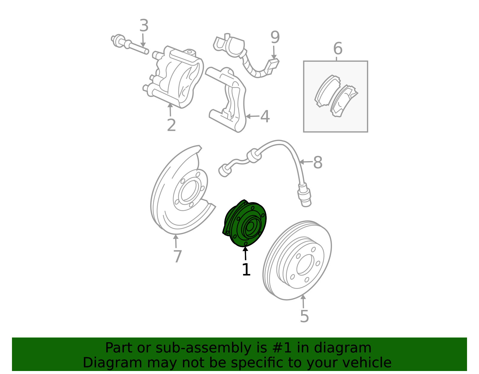 2002-2009 GM Front Wheel Hub and Bearing Assembly with Wheel Speed ...
