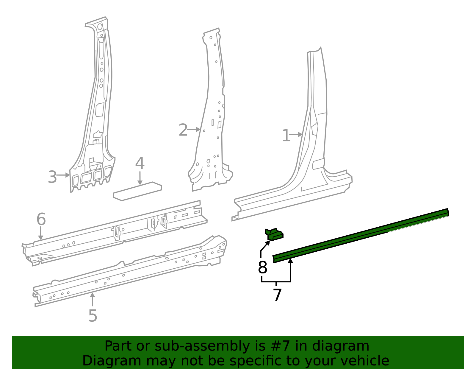 67864-0R010 - Rocker Panel Seal - 2013-2018 Toyota RAV4 | Nucar Toyota ...