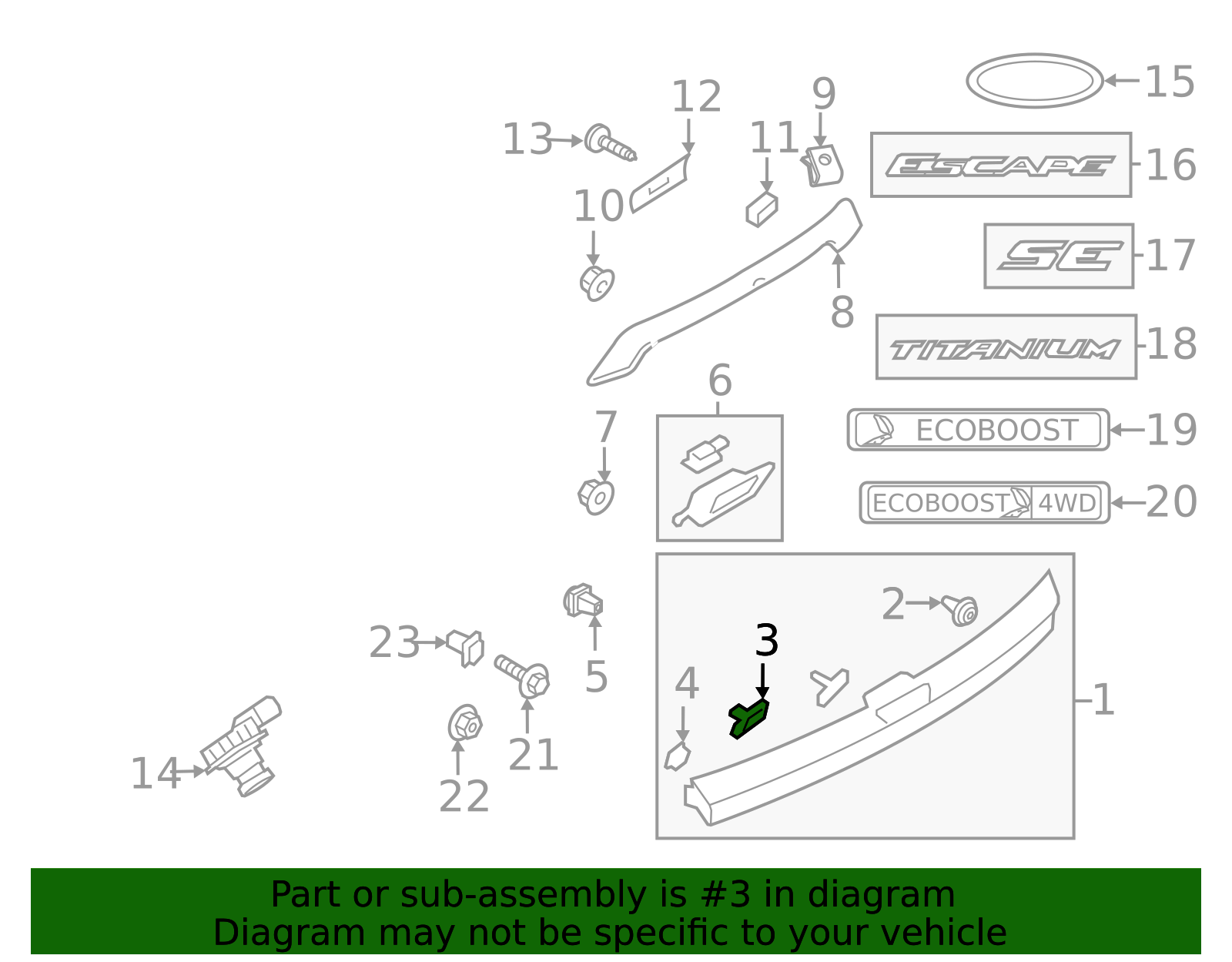 W718280-S439 - 2017-2019 Ford Escape - Lower Trim Clip | My Ford Parts