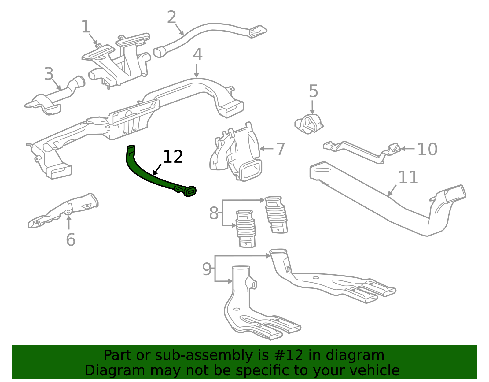 2019-2025 Cadillac XT4 Instrument Panel Compartment Air Duct 23276328 ...