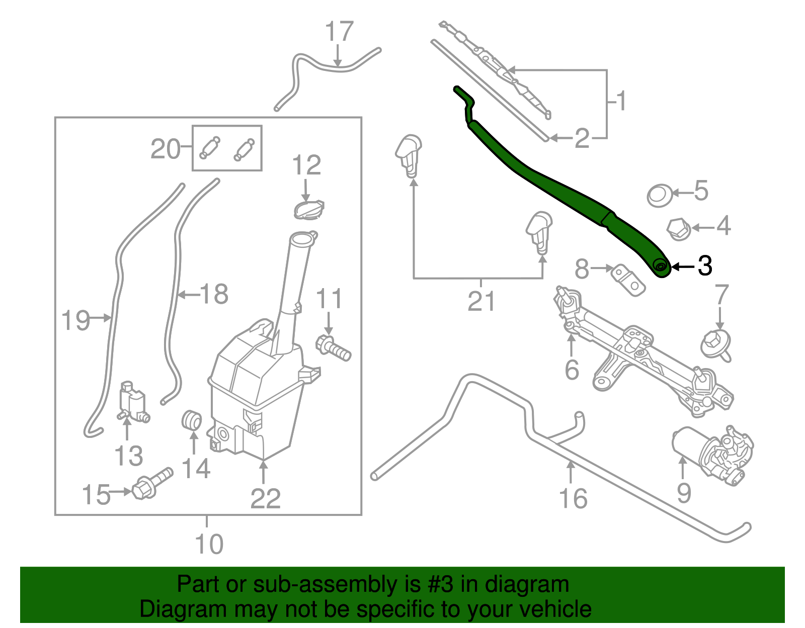 98311-4Z000 - Wiper Arm - 2013-2019 Hyundai | Conicelli Hyundai
