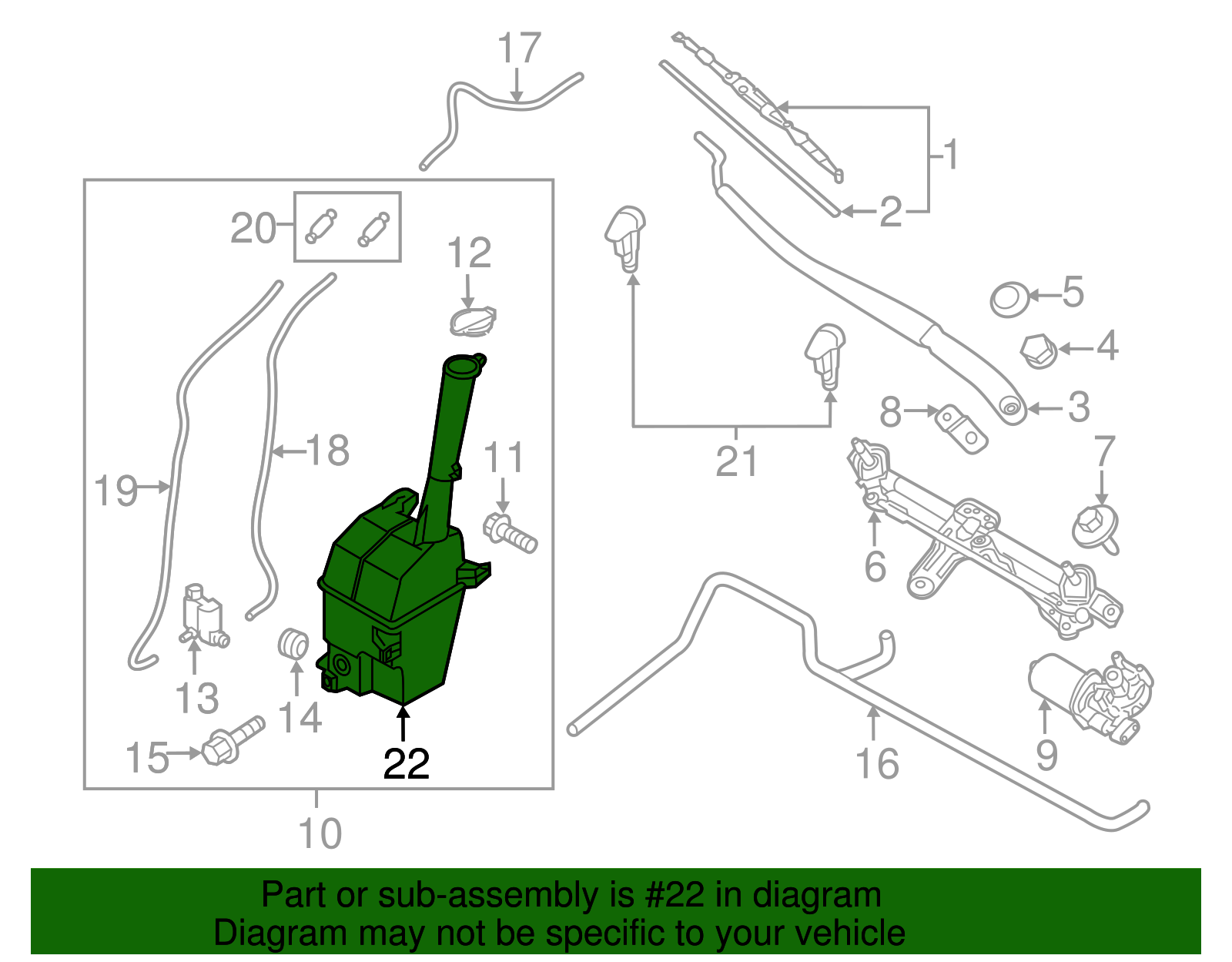 Hyundai - 98620-2W000 - Reservoir - 2013-2016 Hyundai Santa Fe | OEM ...