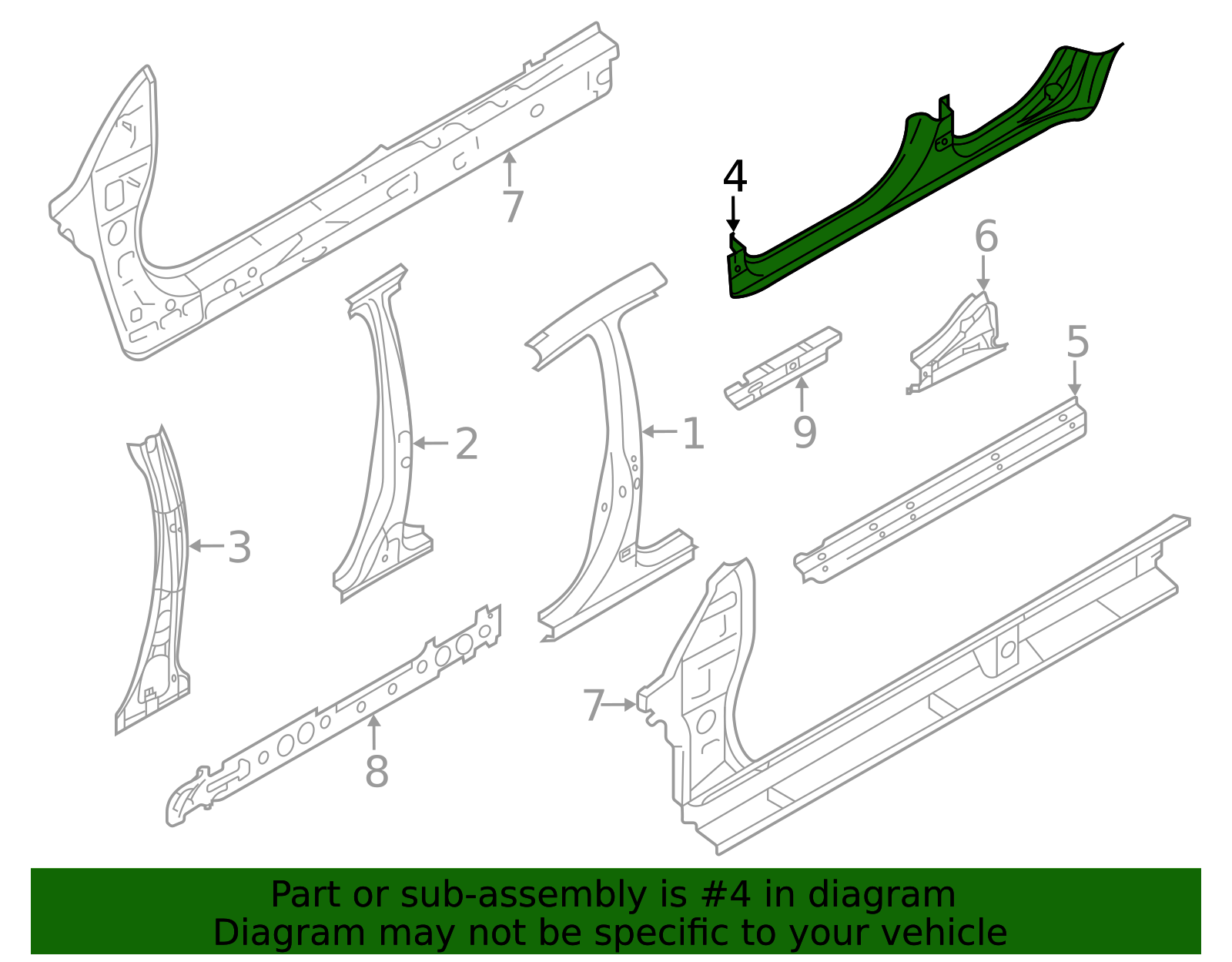 2020-2025 Subaru Legacy Rocker Panel 51449AN01A9P | OEM Parts Online