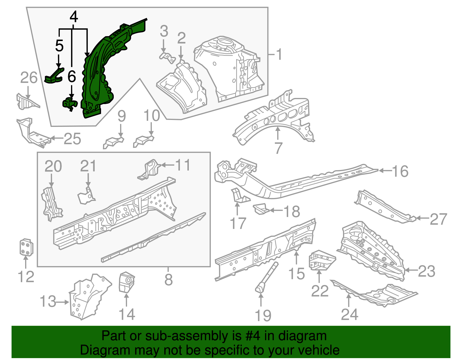 2017-2019 Buick LaCrosse Front Driver Side Wheelhouse Panel Extension ...