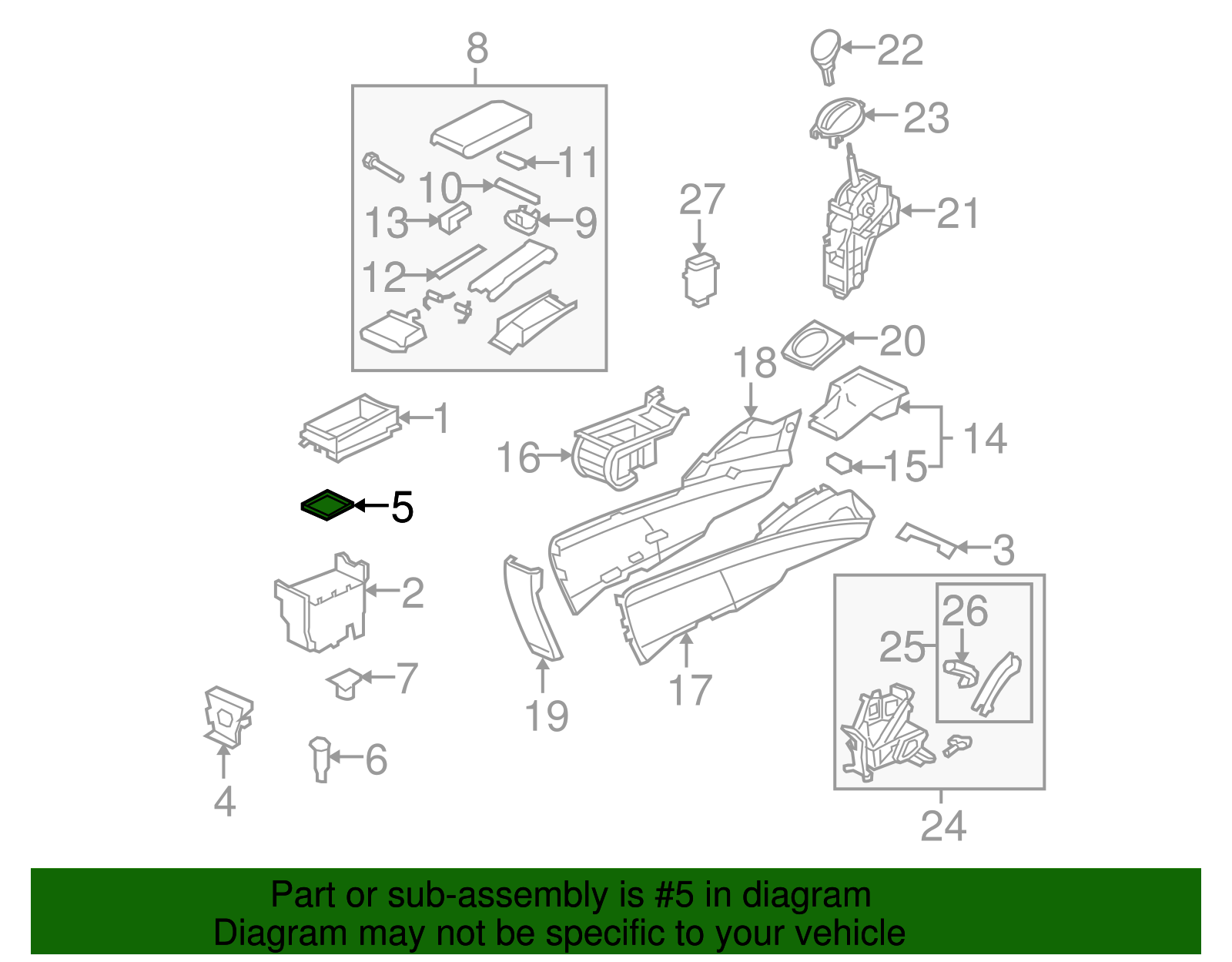 83419-SNA-A51ZA - 2008-2011 Honda Civic - Mat Console Box *NH167L ...