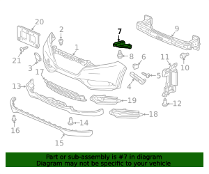 71140-T7A-J00 - 2019-2022 Honda HR-V - Beam R Front Bumper (Upper ...