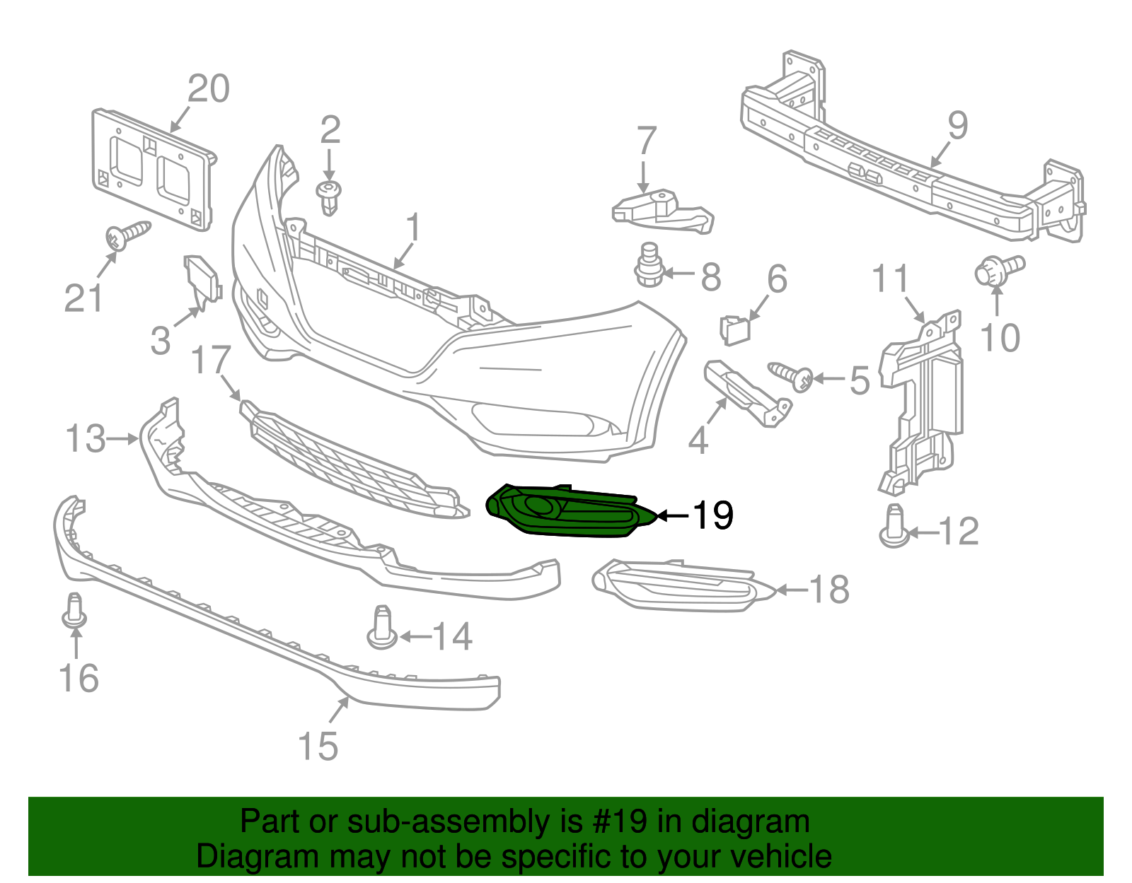 71106-T7J-H00 - Outer Grille 2016-2018 Honda HR-V | Honda Parts Online