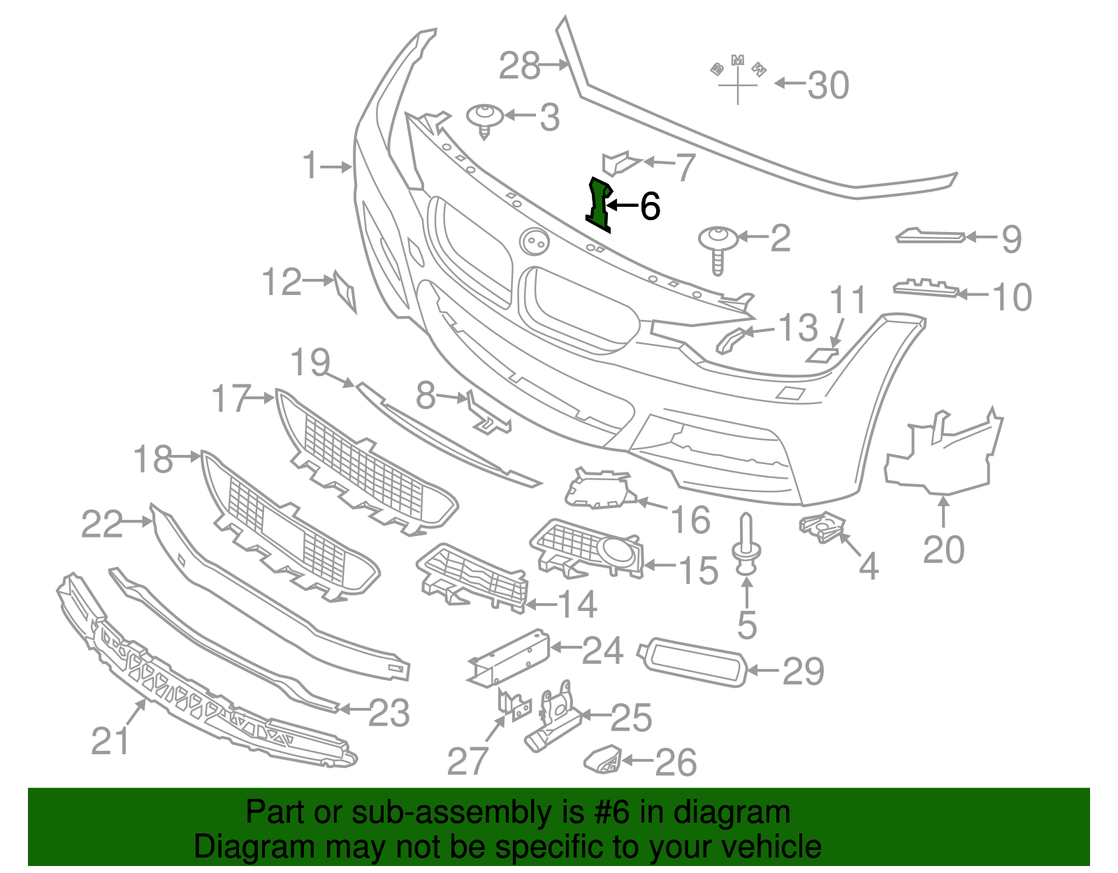 51117296331 - 2012-2019 BMW Bumper Cover Upper Support (51-11-7-296-331 ...
