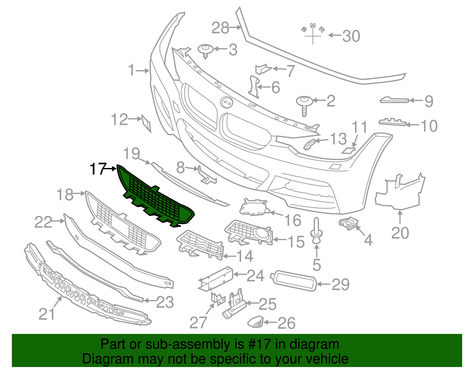 2013-2019 BMW | Lower Grille | 51118068124 | BMW OEM Parts Store