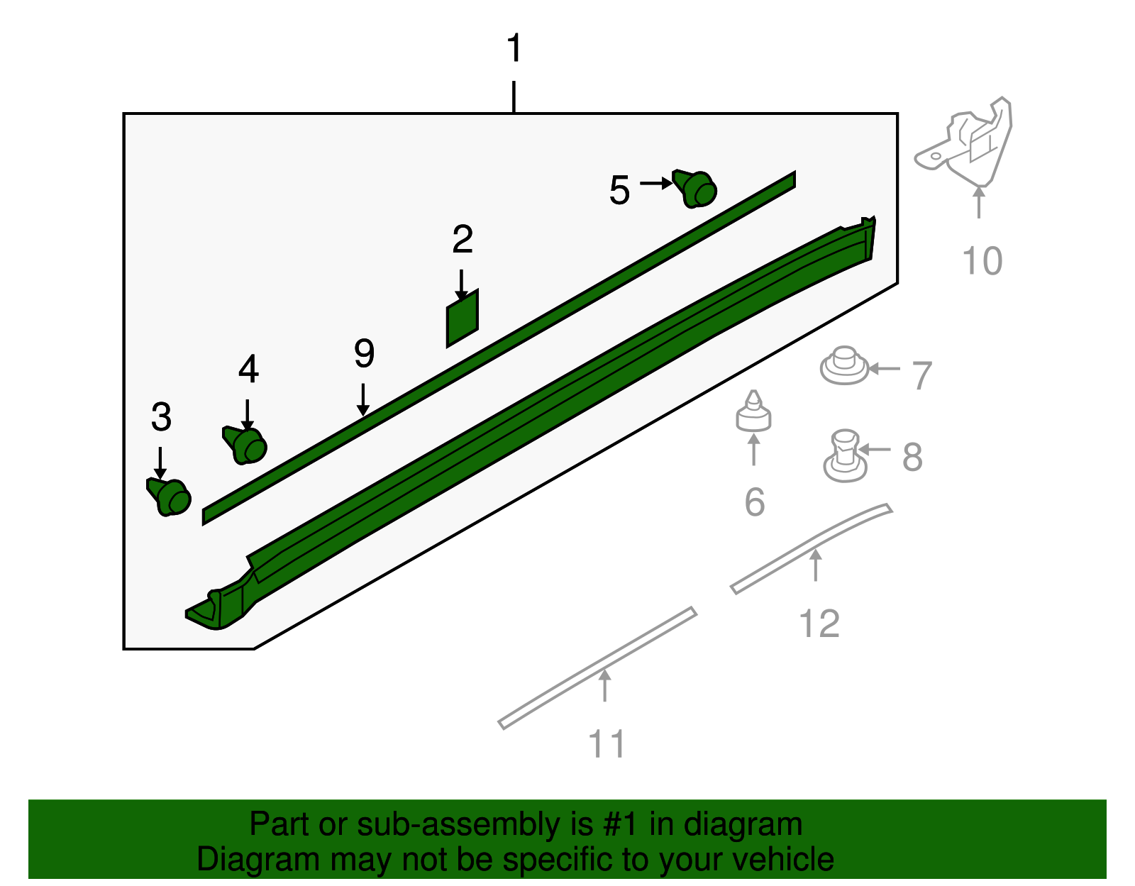 96051AG110II - 2007-2009 Subaru - Rocker Molding | Subaru Parts HQ