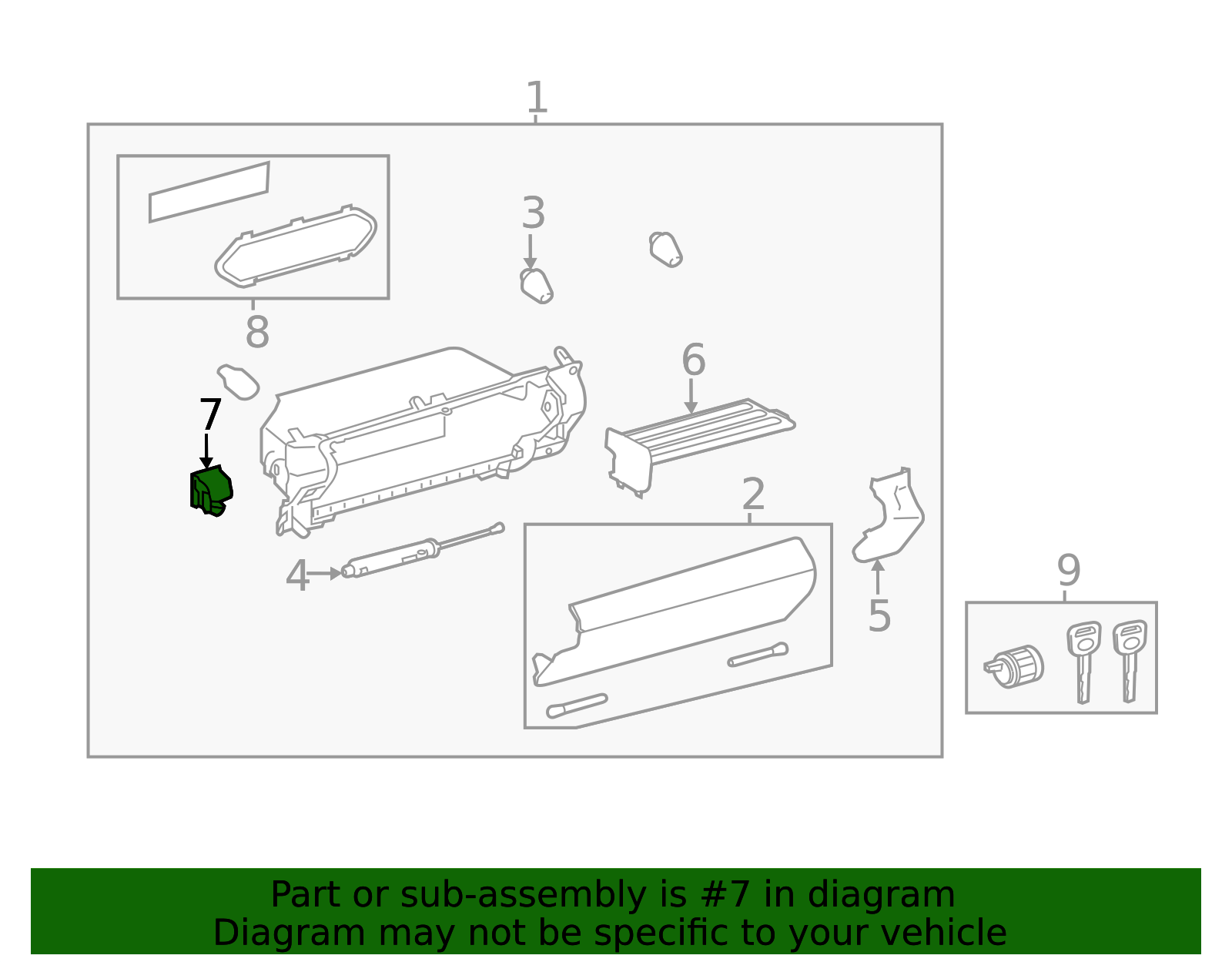 55506-53010-D0 - High-Quality Glove Box Latch for 2021-2025 Lexus ...