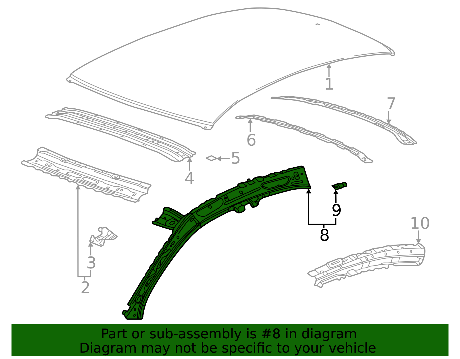 84621304 - Roof Inner Side Rail 2020-2025 Cadillac CT4 | Gateway Buick ...
