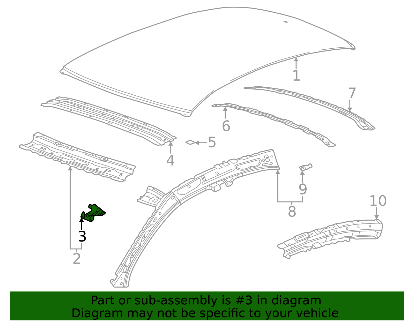 2020-2025 Cadillac CT4 Driver Side Roof Front Header Panel ...