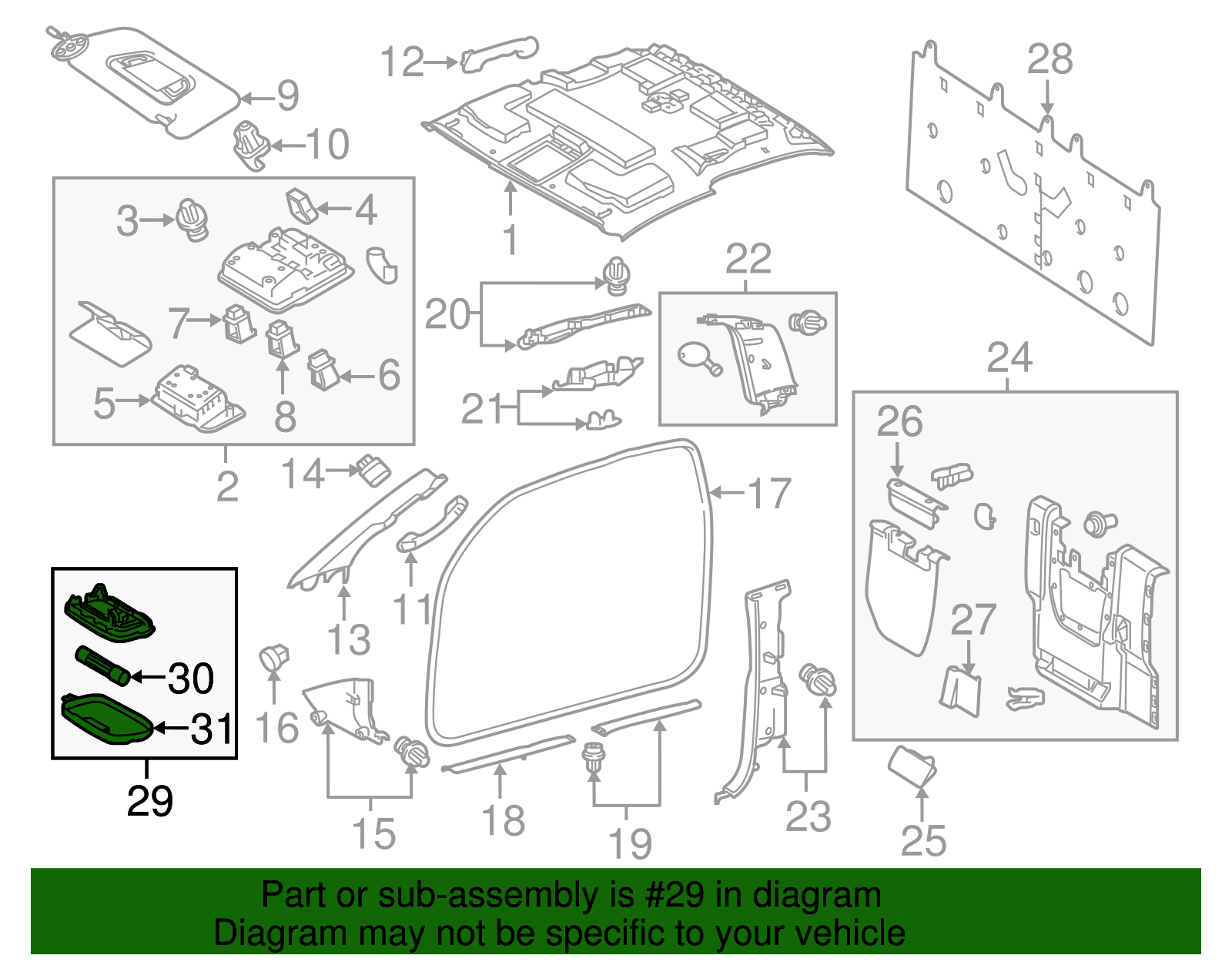 2016-2020 Toyota Tacoma Dome Lamp Assembly 81240-60060-C0 | Toyota ...
