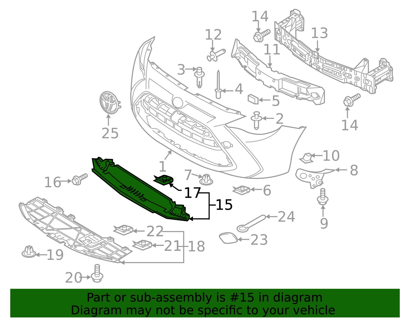 Genuine Official Toyota Lower Deflector part# 53113-WB001 for 2016-2020 ...