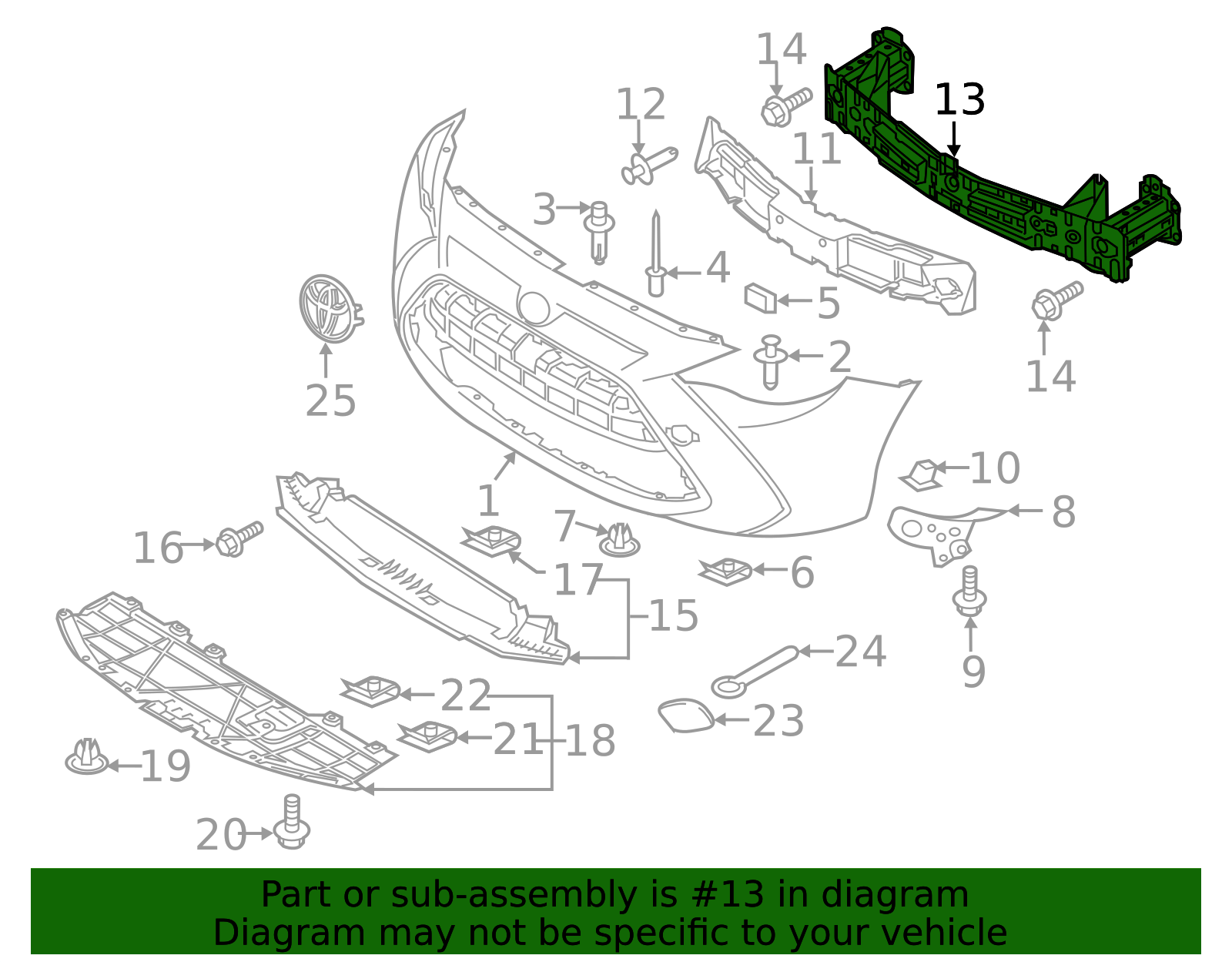 2016-2020 Toyota Impact Bar 52131-WB003 | Toyota Parts Center