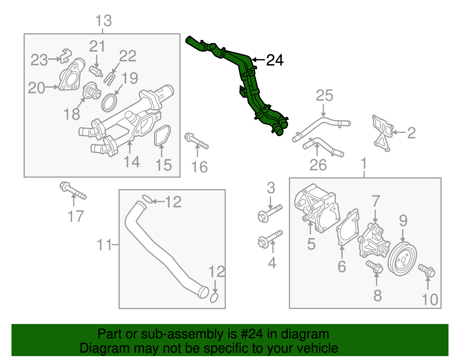 25470-2GGA0 - Cooler Pipe 2016-2017 Kia | Kia.Parts Store