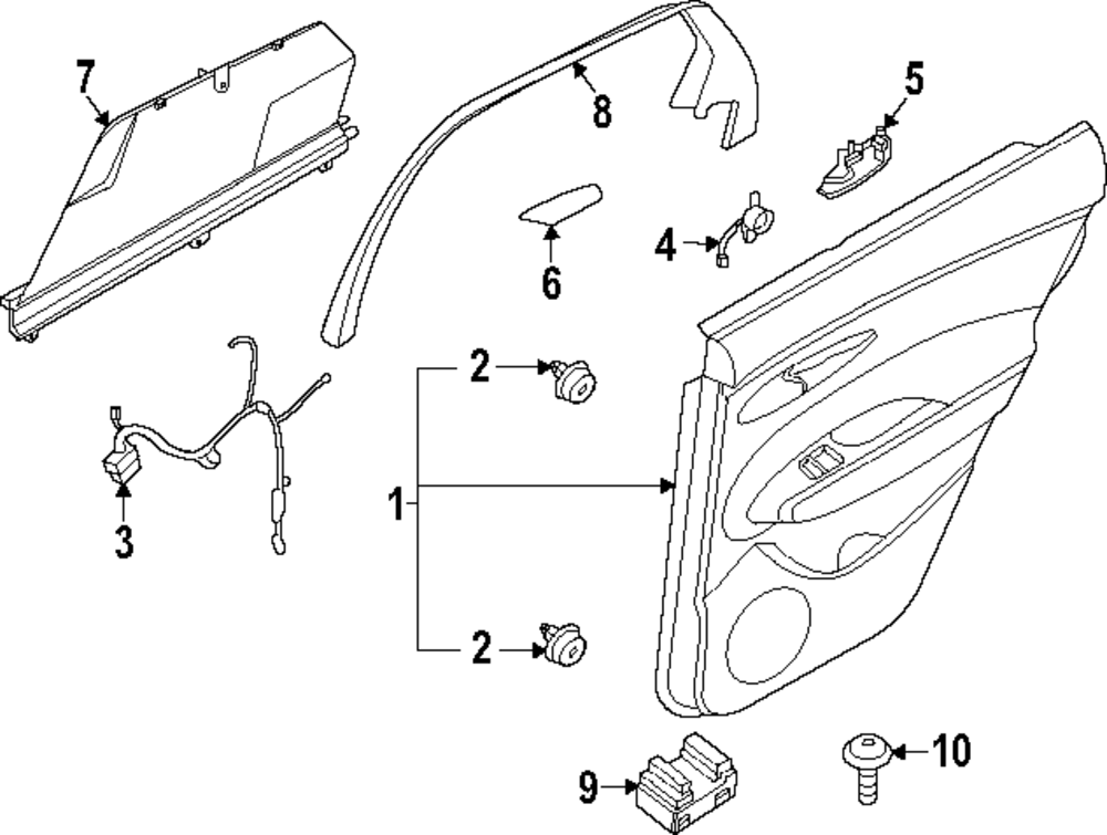 Hyundai - 83308-AR800-NS7 - Door Trim Panel - 2022-2025 Genesis GV70 ...