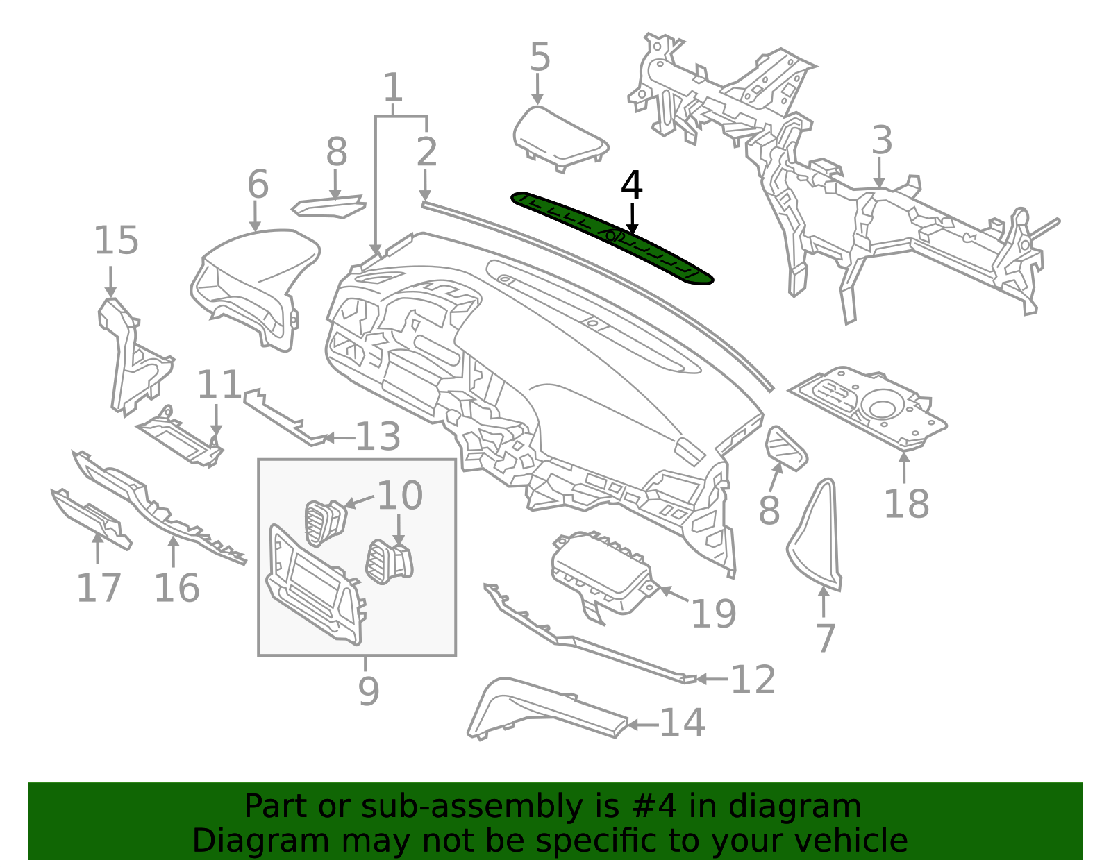 Hyundai - 97315-F3010-TRY - Defroster Grille - 2019-2020 Hyundai ...